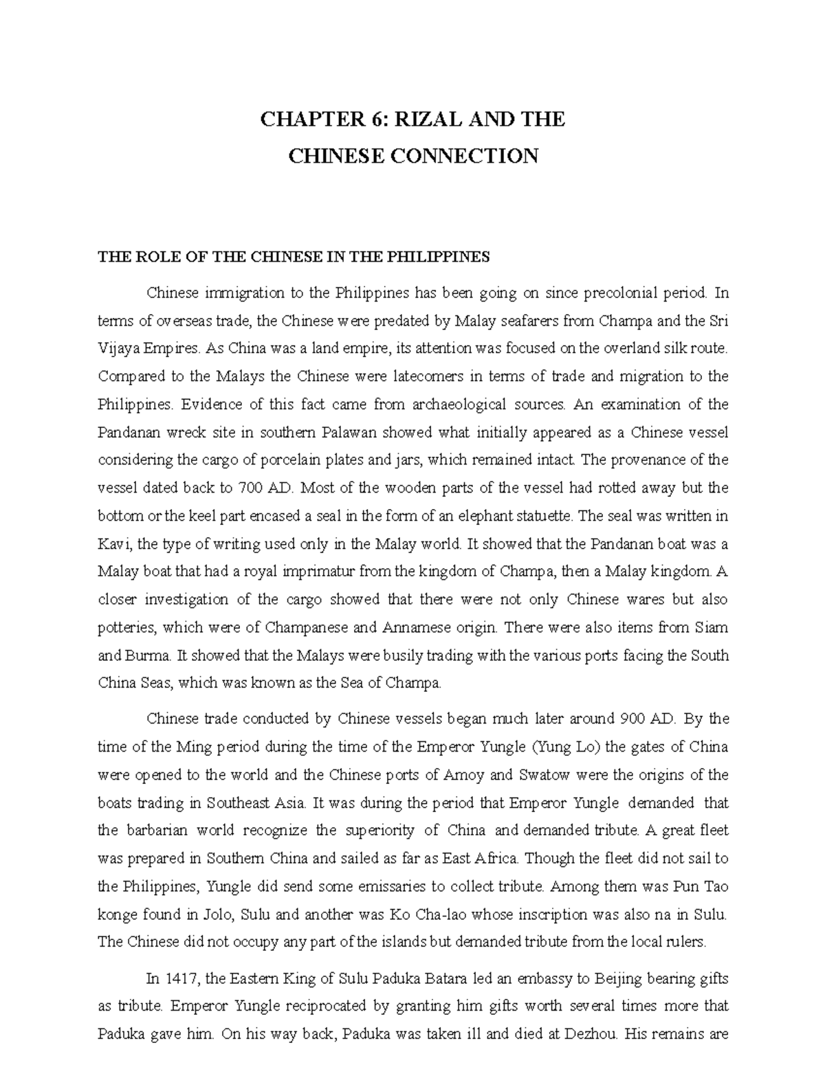 Chapter 6 to 7 - Jose Rizal Gregorio F. Zaide - CHAPTER 6: RIZAL AND ...