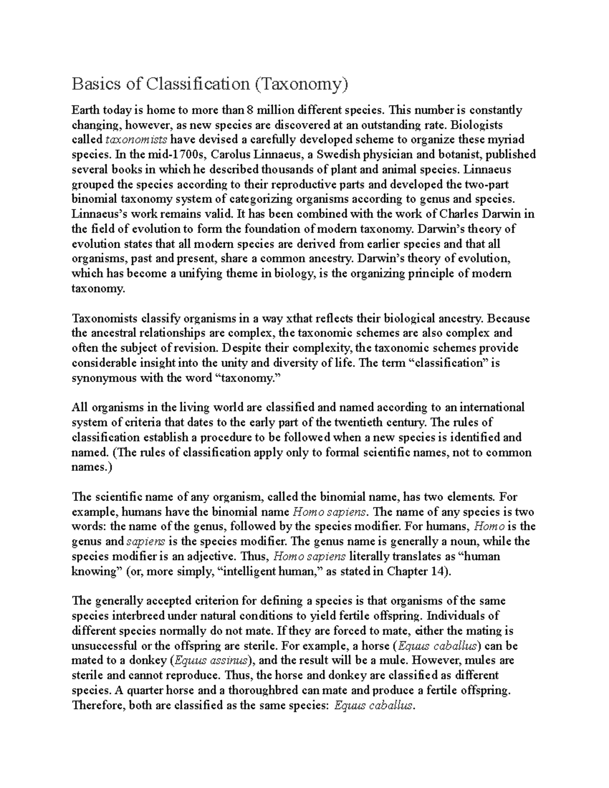 Basics of Classification (Taxonomy) - This number is constantly ...