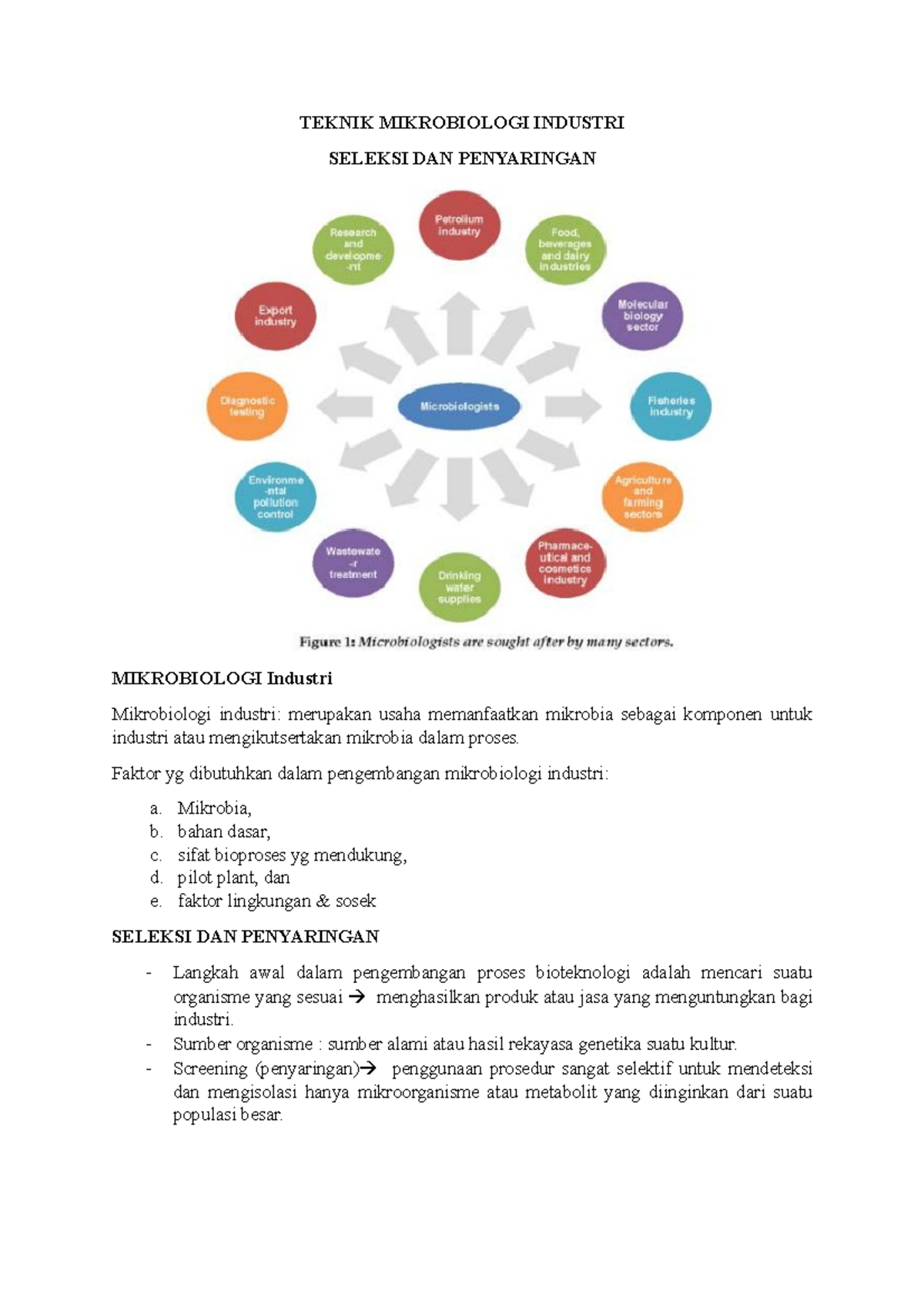 2. Seleksi DAN Penyaringan - TEKNIK MIKROBIOLOGI INDUSTRI SELEKSI DAN ...