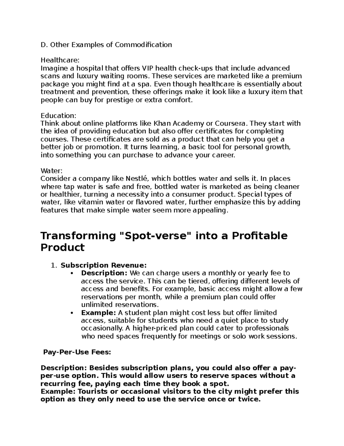 Anthropology - DAS - D. Other Examples of Commodification Healthcare ...