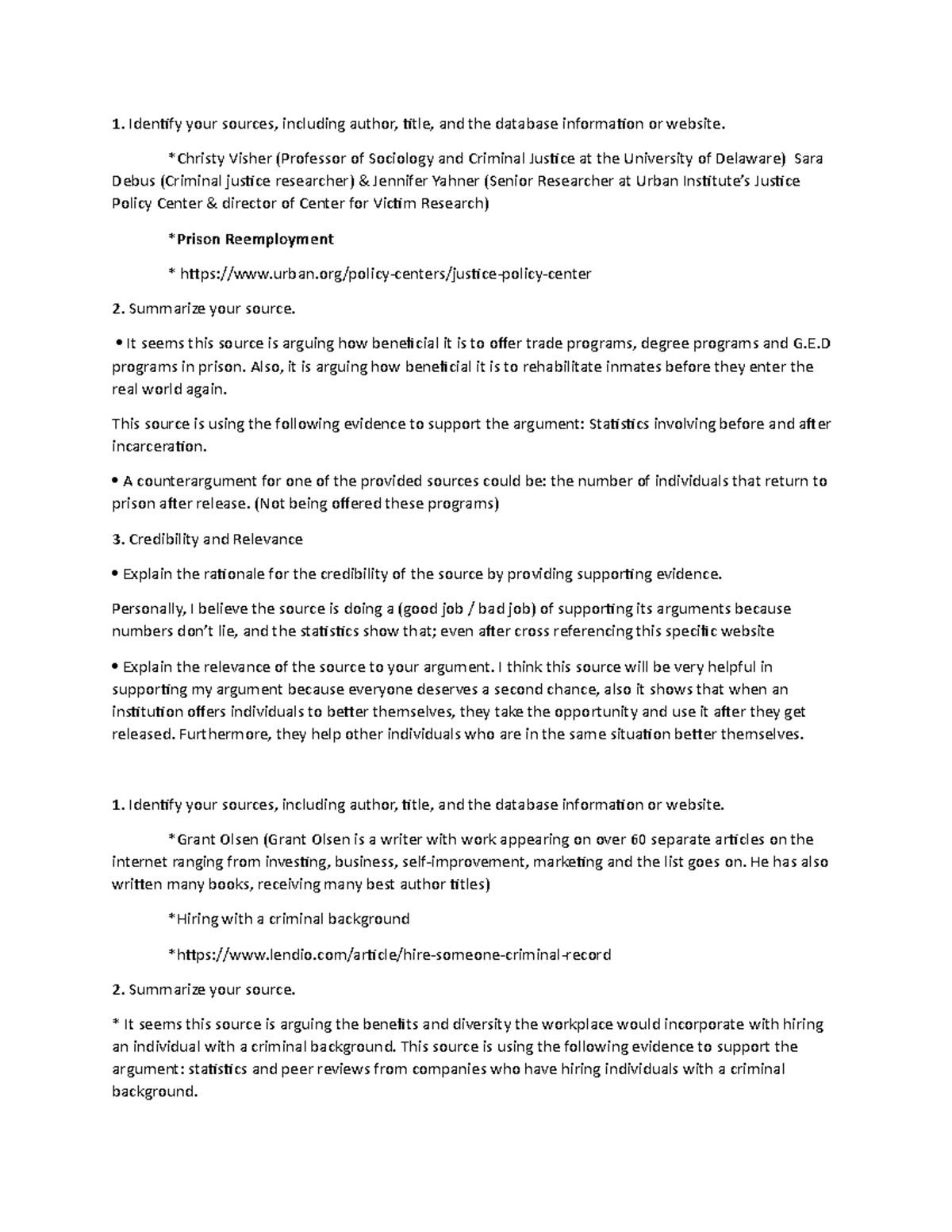 Annotating Assignment English - 1. Identify your sources, including ...