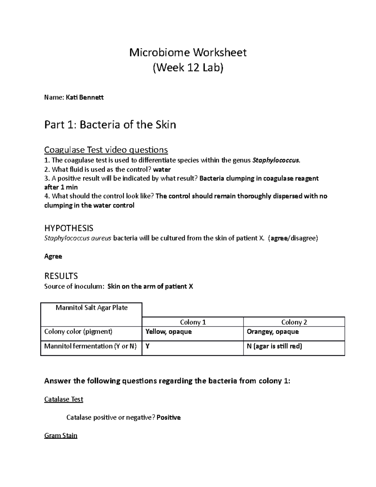 Week 12 Lab HW - lab homework - Microbiome Worksheet (Week 12 Lab) Name ...