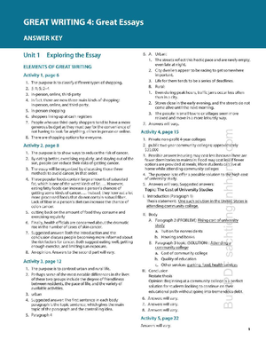 Reading Explorer 3rd, 4, Answer Keys - IMAGES OF LIFE 1 Answer Key ...