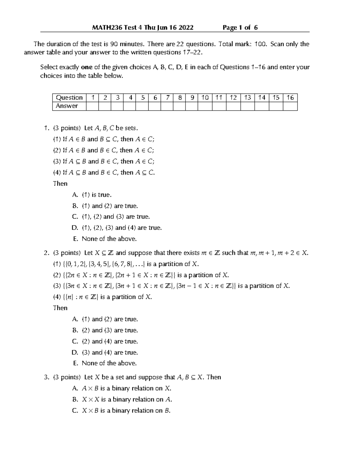 Test-4 - The duration of the test is 90 minutes. There are 22 questions ...