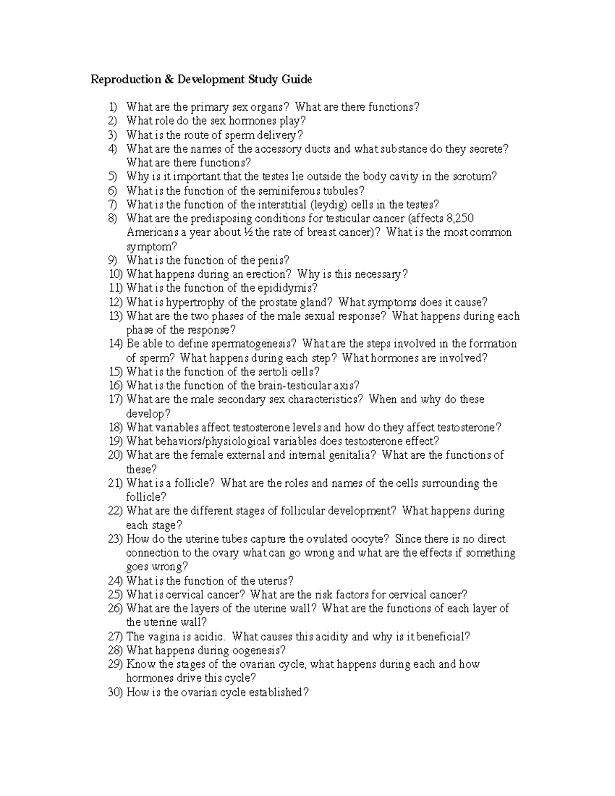 Study Guide | Human Anatomy And Physiology - Reproduction Development ...