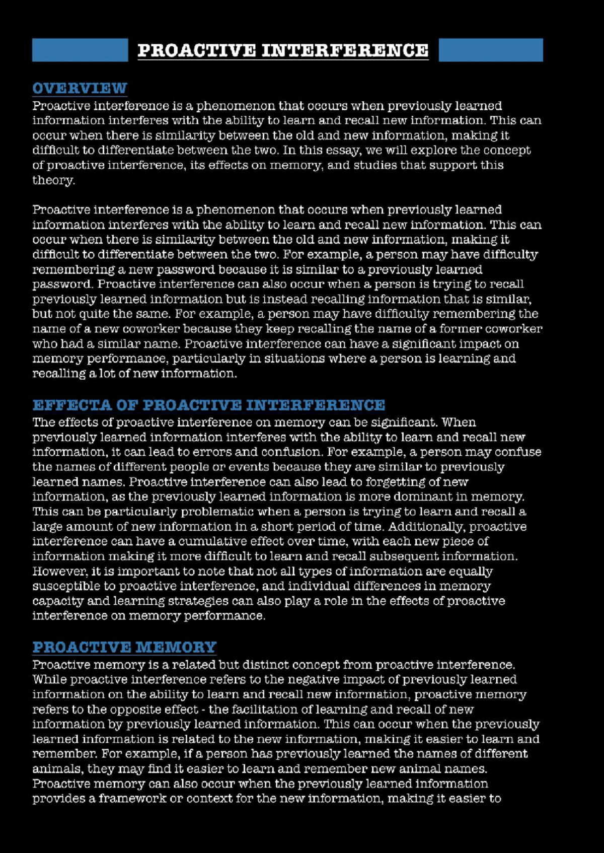 Jpg2pdf 66 - summary of proactive interference - 8638 - Studocu
