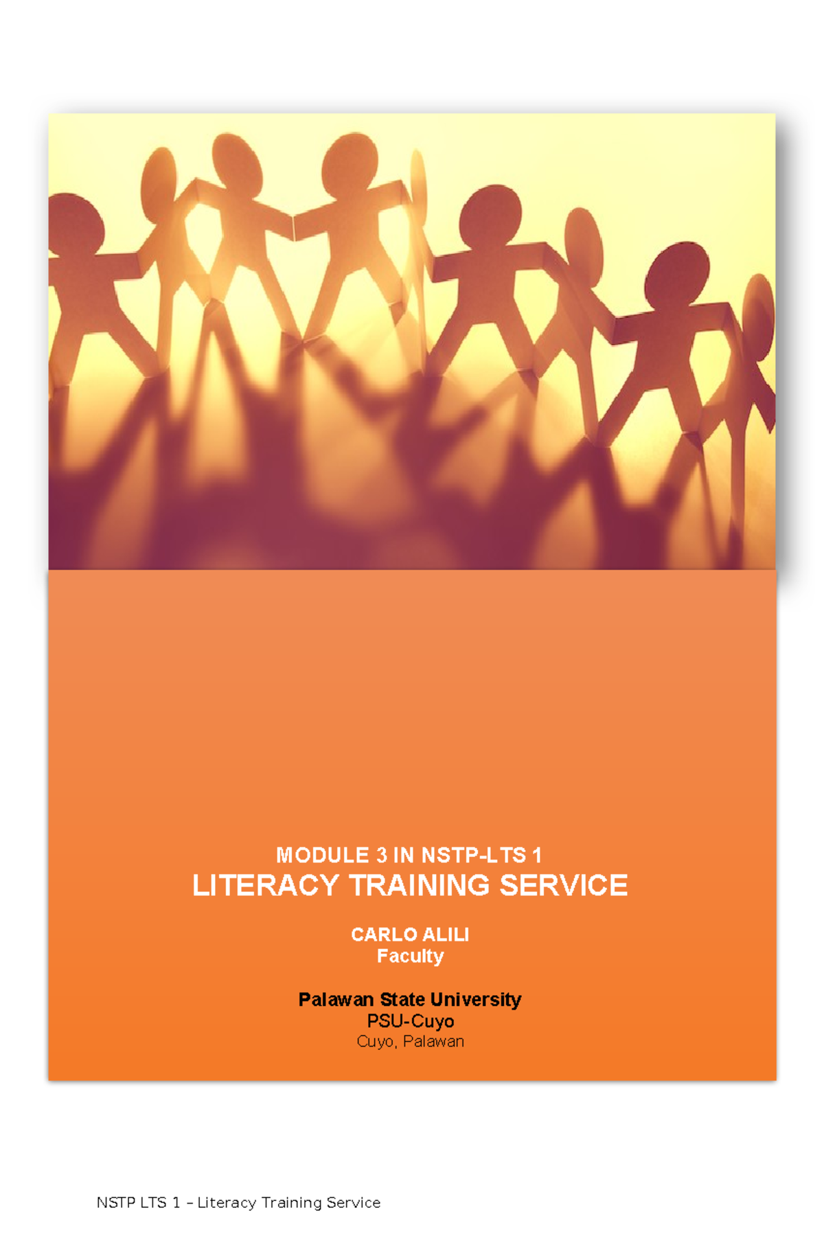 NSTP Module 3 - MODULE 3 IN NSTP-LTS 1 LITERACY TRAINING SERVICE CARLO ...