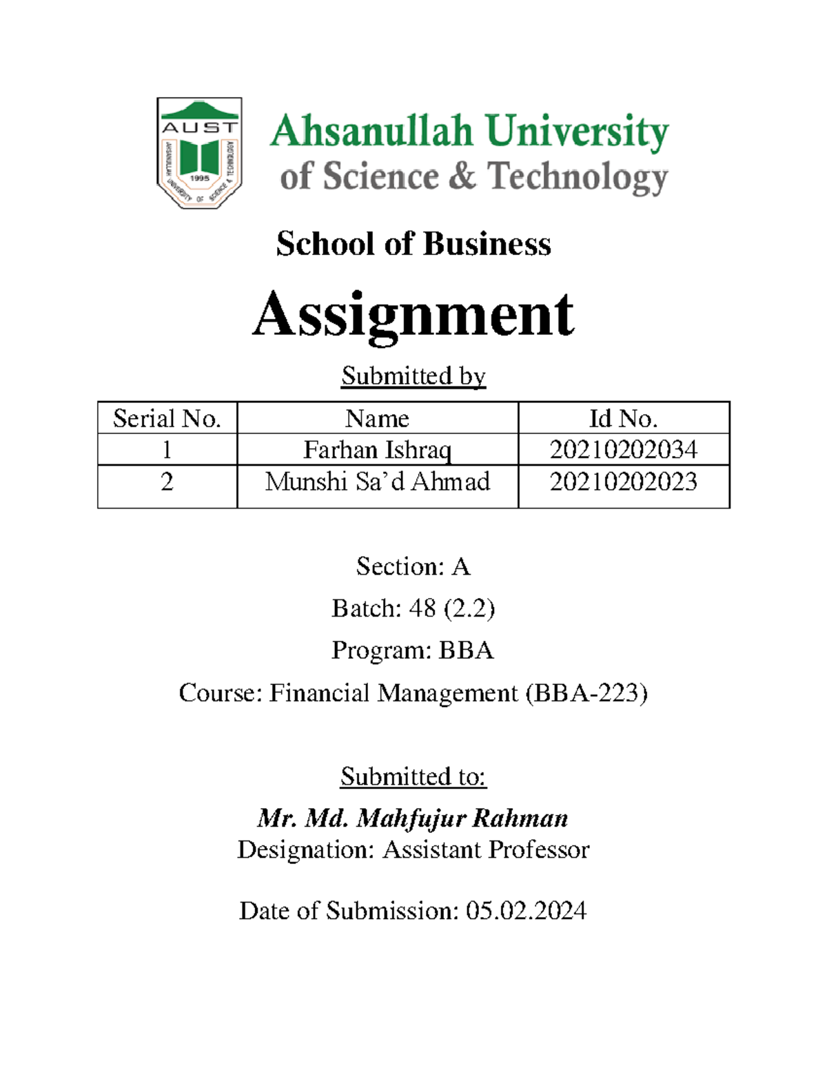 Confidence Cement Limited - School of Business Assignment Submitted by ...