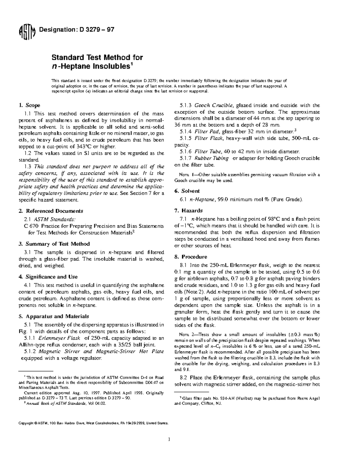 ASTM D3279-97 - Muy interesante - Designation: D 3279 – 97 Standard ...