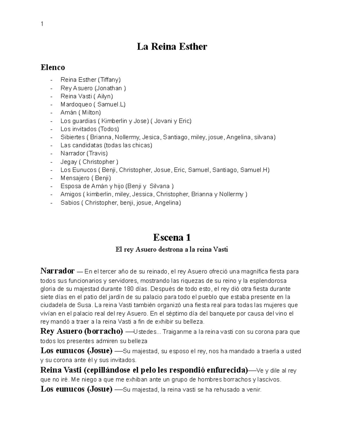 La Reina Esther - Summary ISLAMIC STUDIES - La Reina Esther Elenco ...