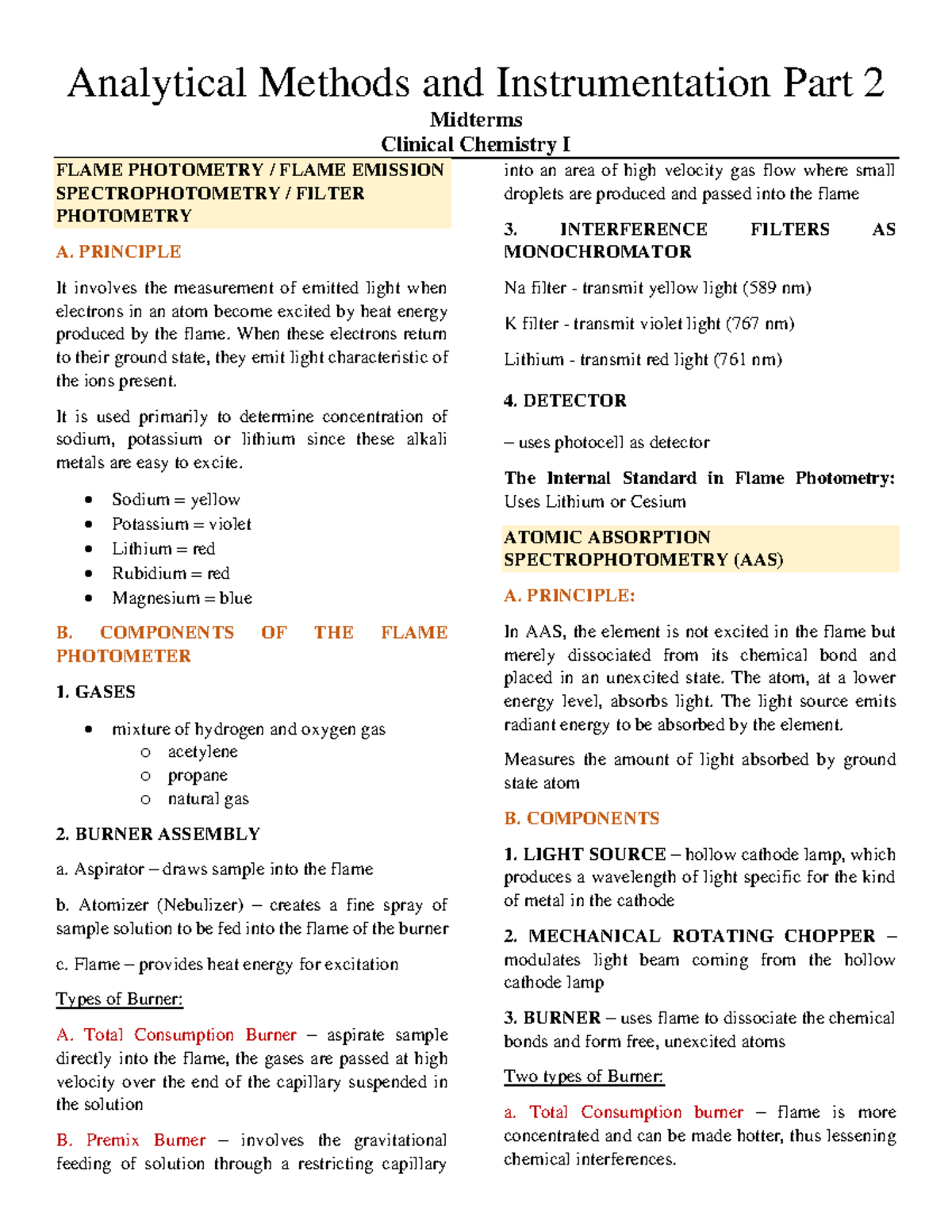Analytical Methods and Instrumentation Part 2 - PRINCIPLE It involves ...