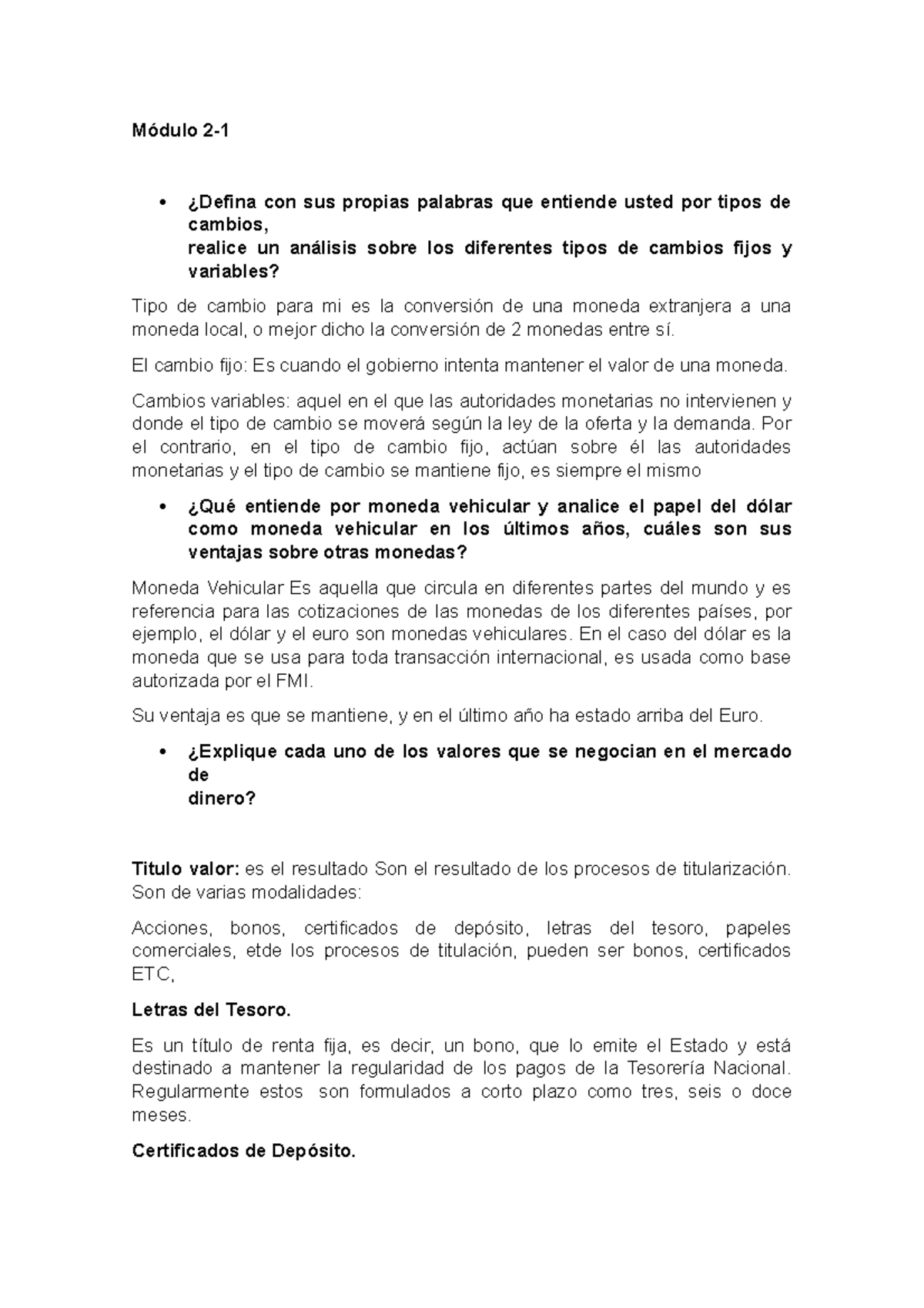 Módulo 2-1 - Módulo 2- ¿Defina con sus propias palabras que entiende ...