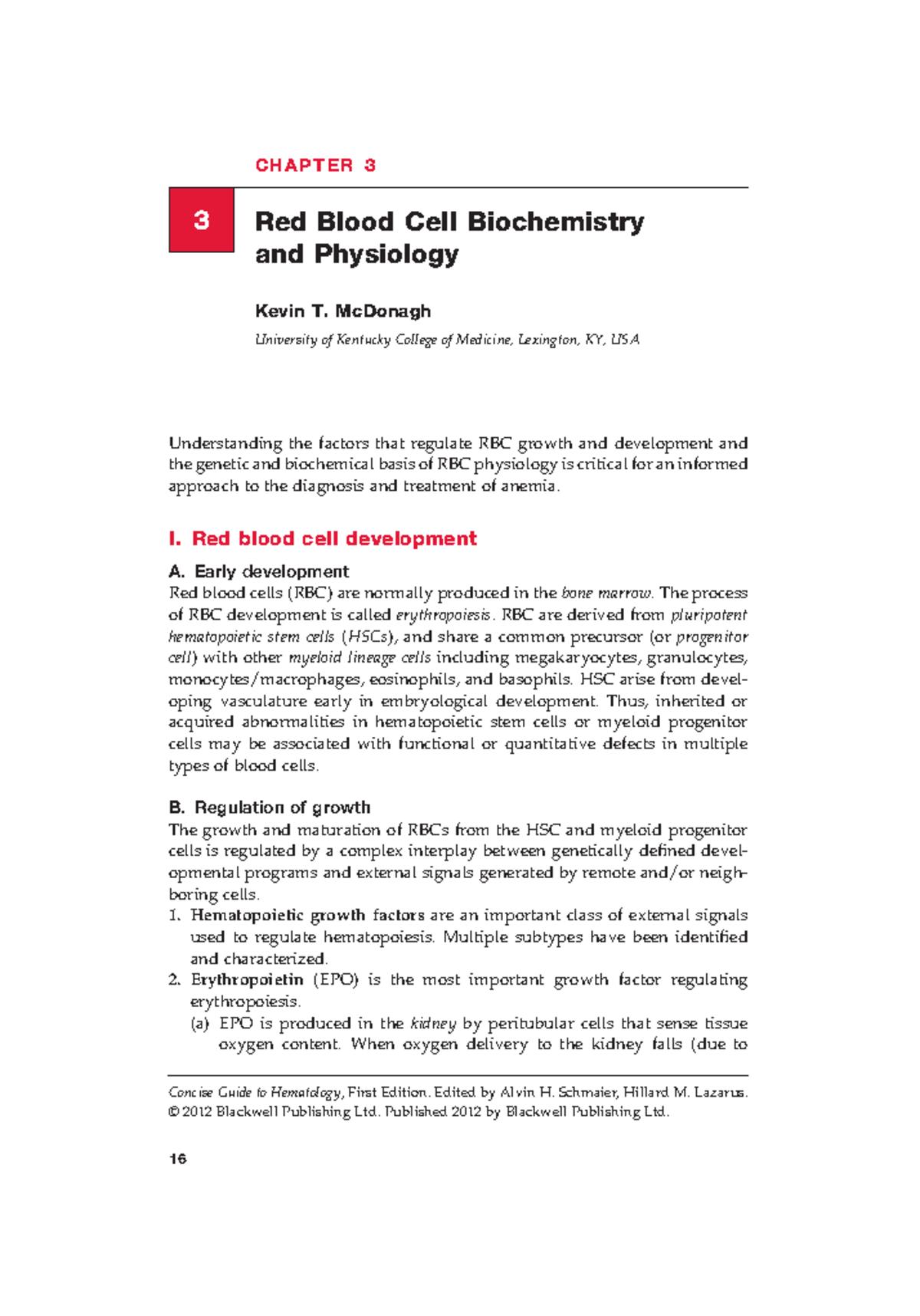 Red Blood Cell Biochemistry 13abril 2023 - 16 CHAPTER 3 Red Blood Cell ...