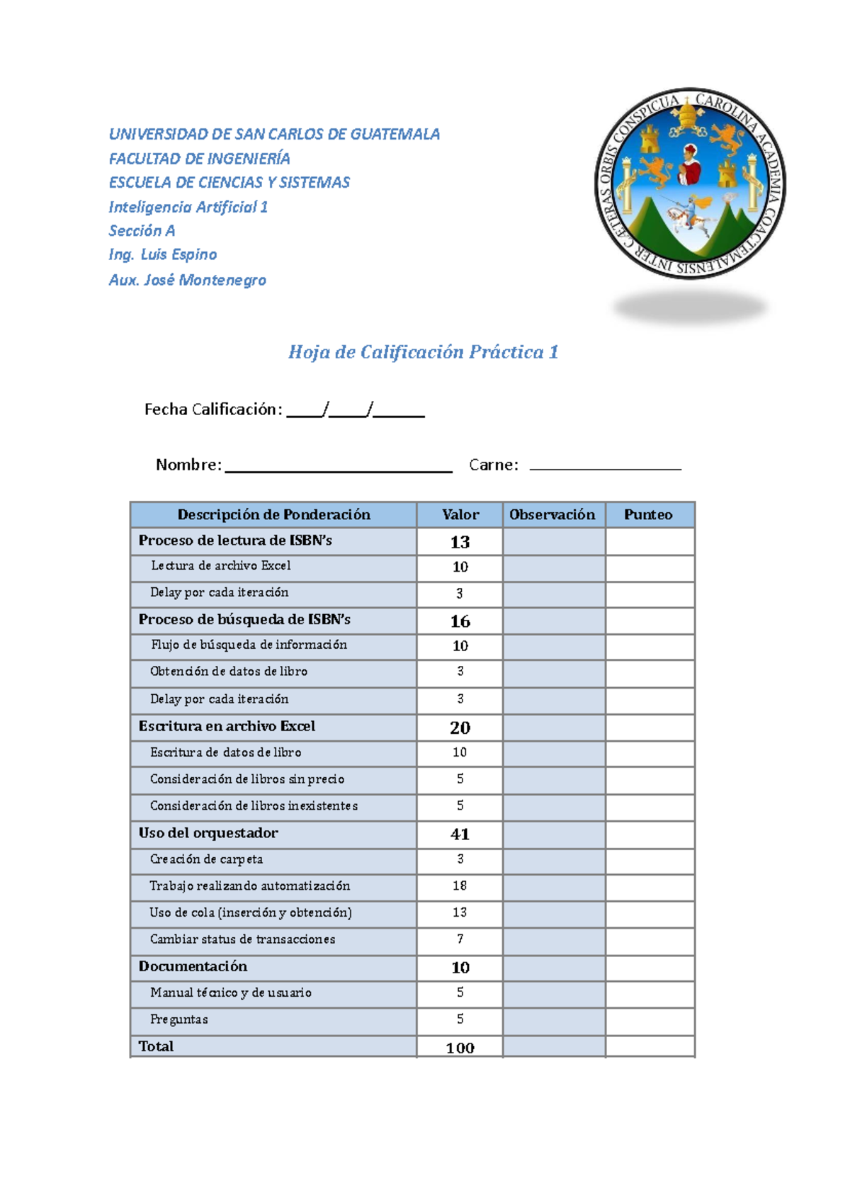 [IA1]HT Práctica 1 1S2024 - UNIVERSIDAD DE SAN CARLOS DE GUATEMALA FACULTAD DE INGENIERÍA ...