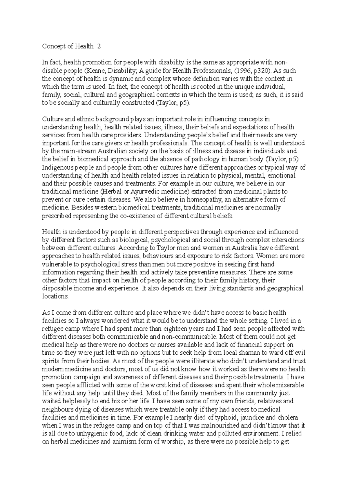 Concept of Health 2 - As such the concept of health is dynamic and ...