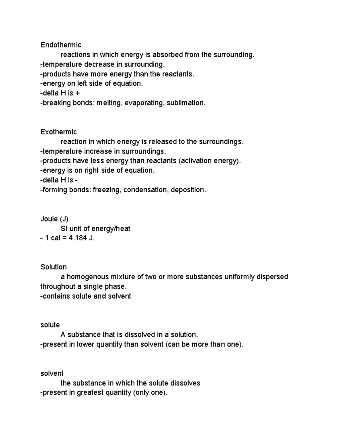 CHEM103 Exam 2 Study Guide - Endothermic reactions in which energy is ...