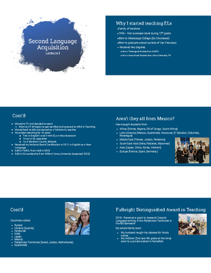 SLA Session 2 - Second Language Acquisition with Fuller Powerpoint ...