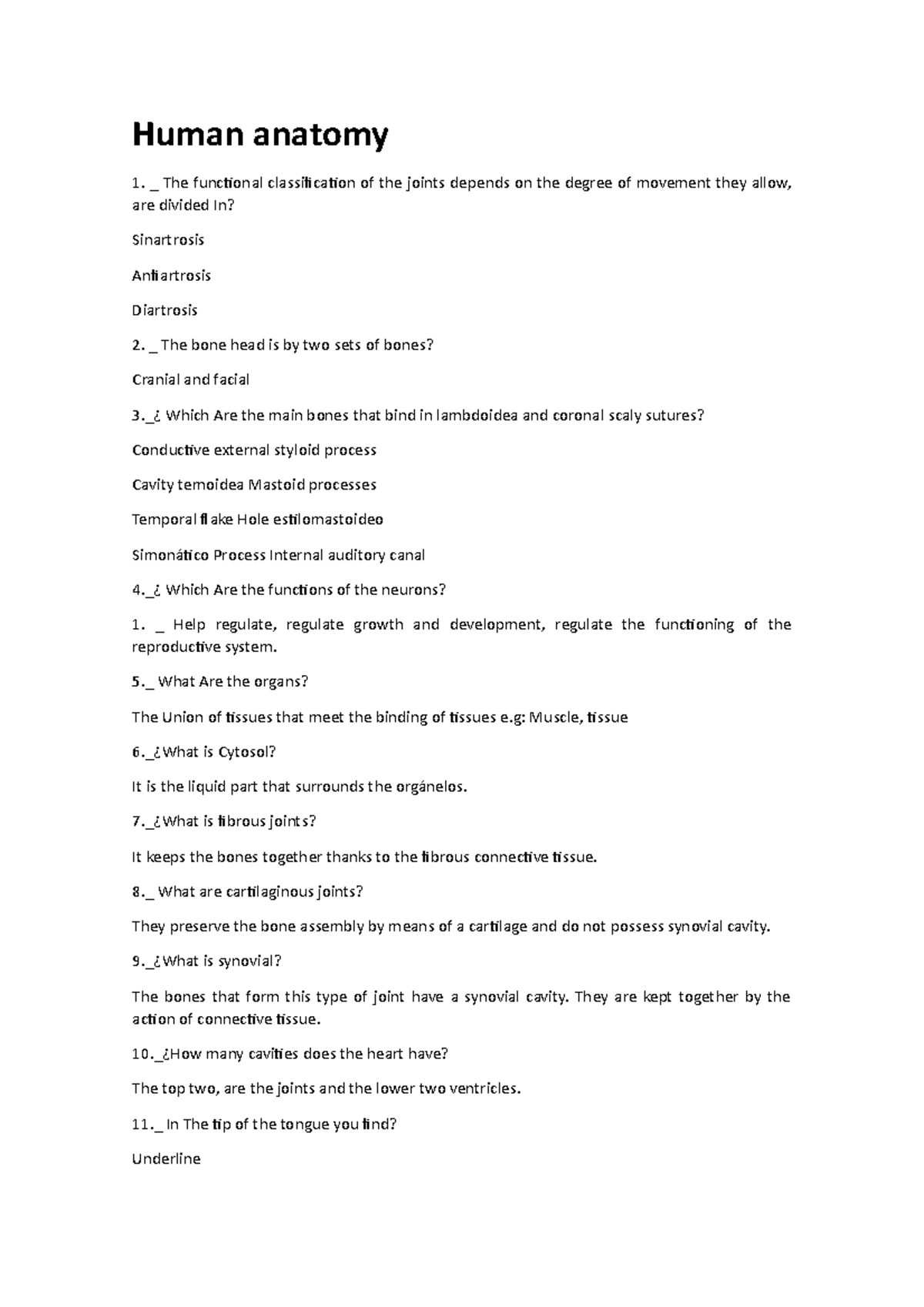 Human anatomy - Lecture notes 1 - Human anatomy 1. _ The functional ...