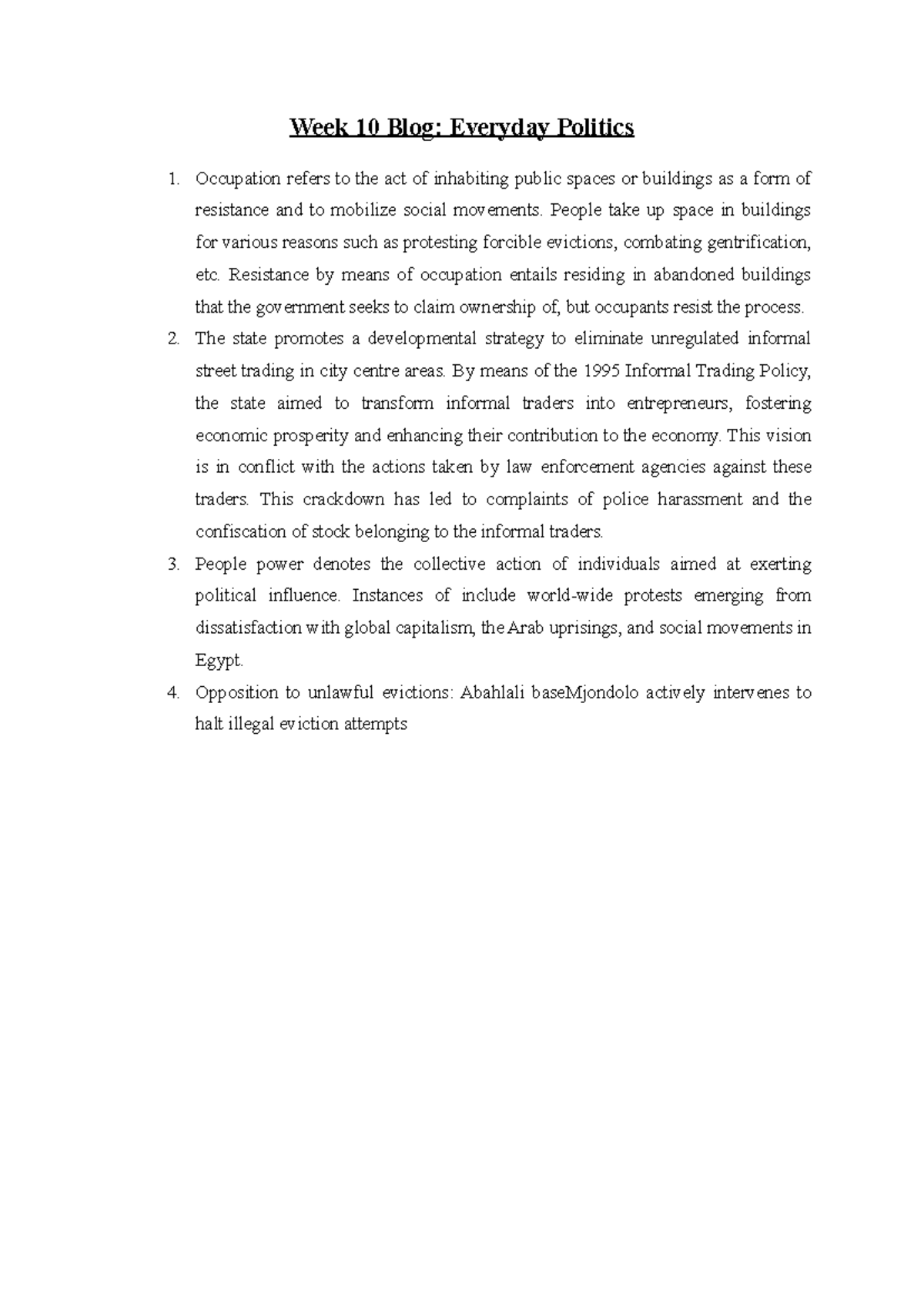 Pol Week 10 Blog Everyday Politics - Week 10 Blog: Everyday Politics 1 ...