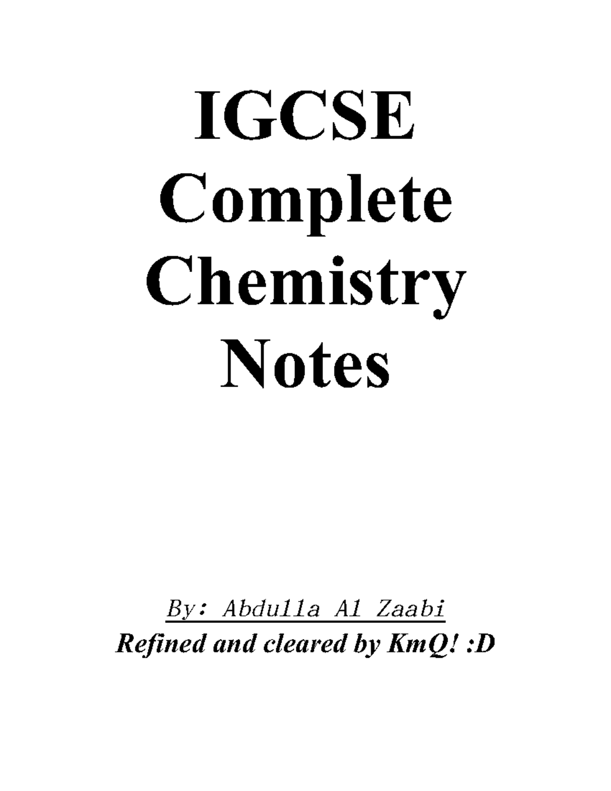 62750979 Igcse Chemistry Notes - - Studocu