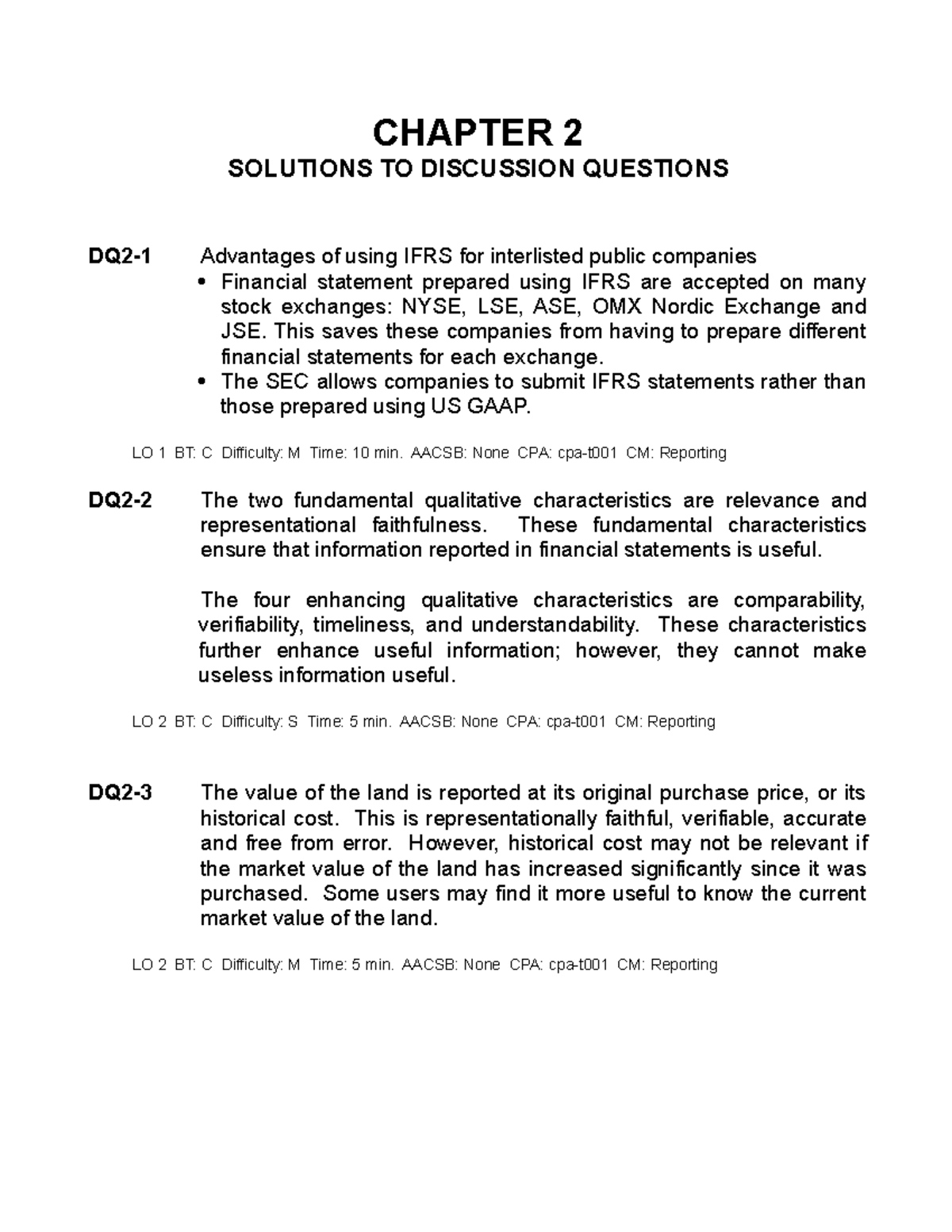Ch02 - Answers to chapter 2 problem intro to financial accounting - CHAPTER 2 SOLUTIONS TO - Studocu