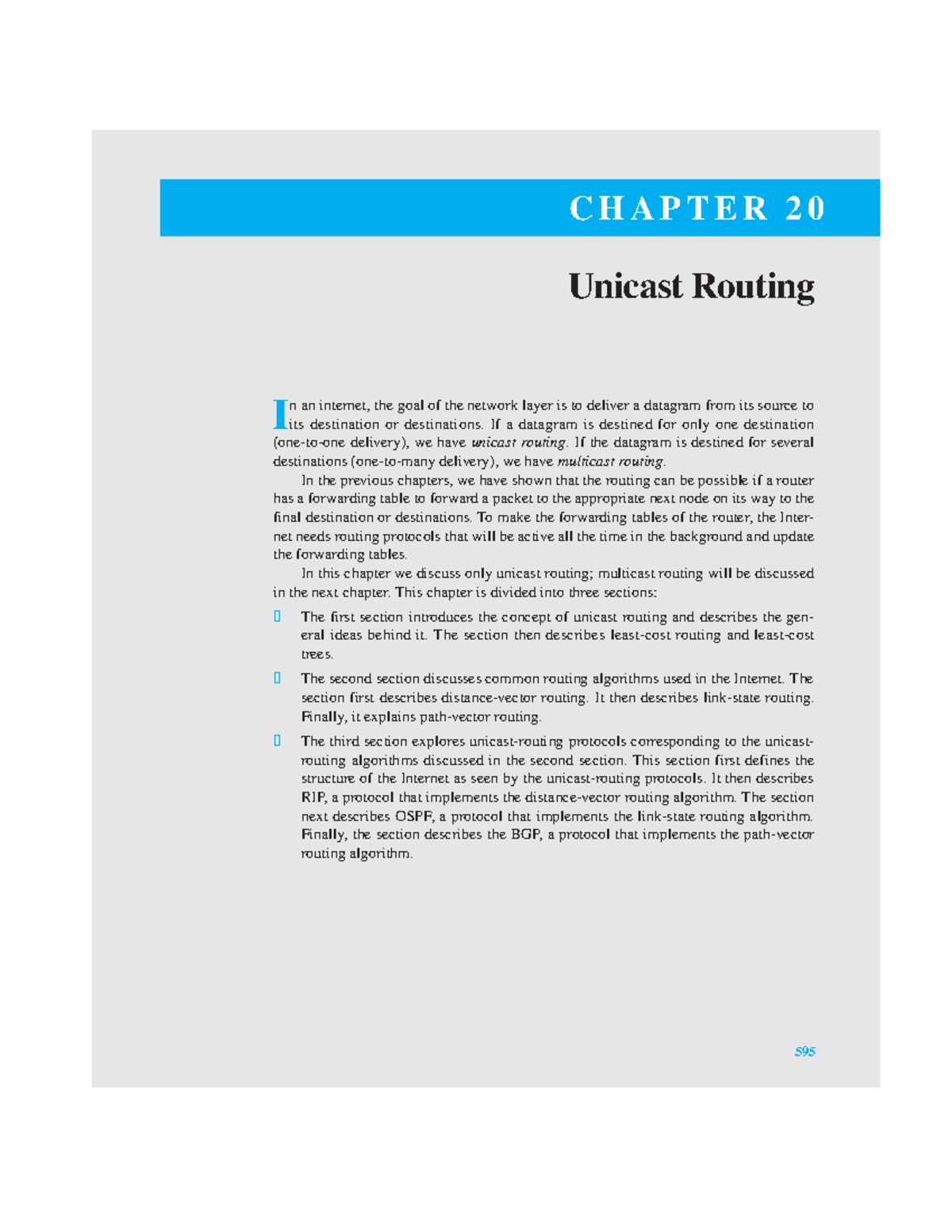 Chapter 20 - Unicast Routing - 595 C H A P T E R 2 0 Unicast Routing n ...