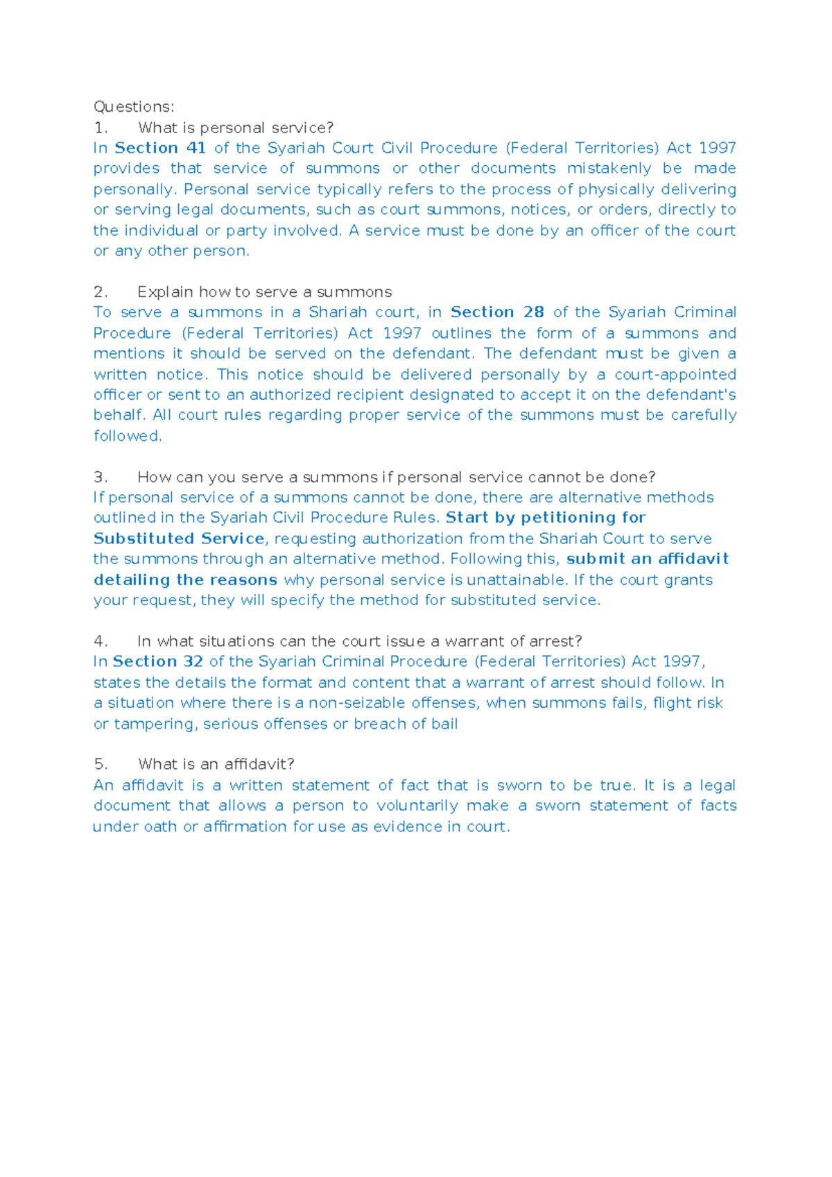 TUTOIAL PARTNERSHIP LAW 4 - Questions: What is personal service? In ...