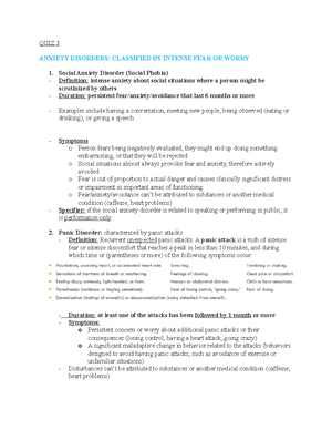 Anxiety Disorders Case Study Packet - Peggy Isaac Peggy has symptoms of ...