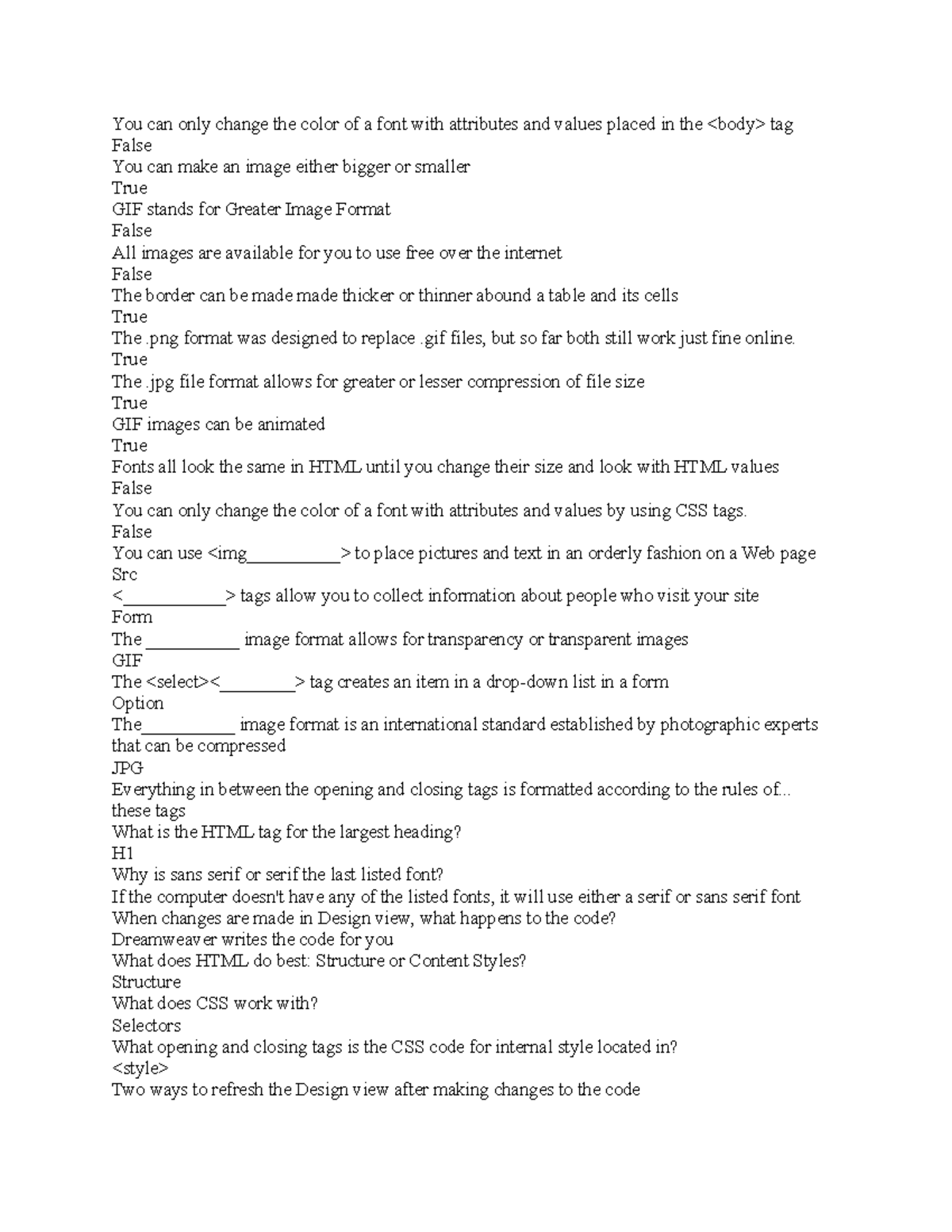 Wd 3 - notes - You can only change the color of a font with attributes ...