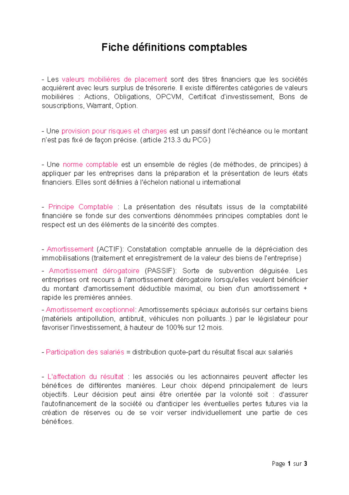Fiche définitions comptables - Fiche définitions comptables - Les ...