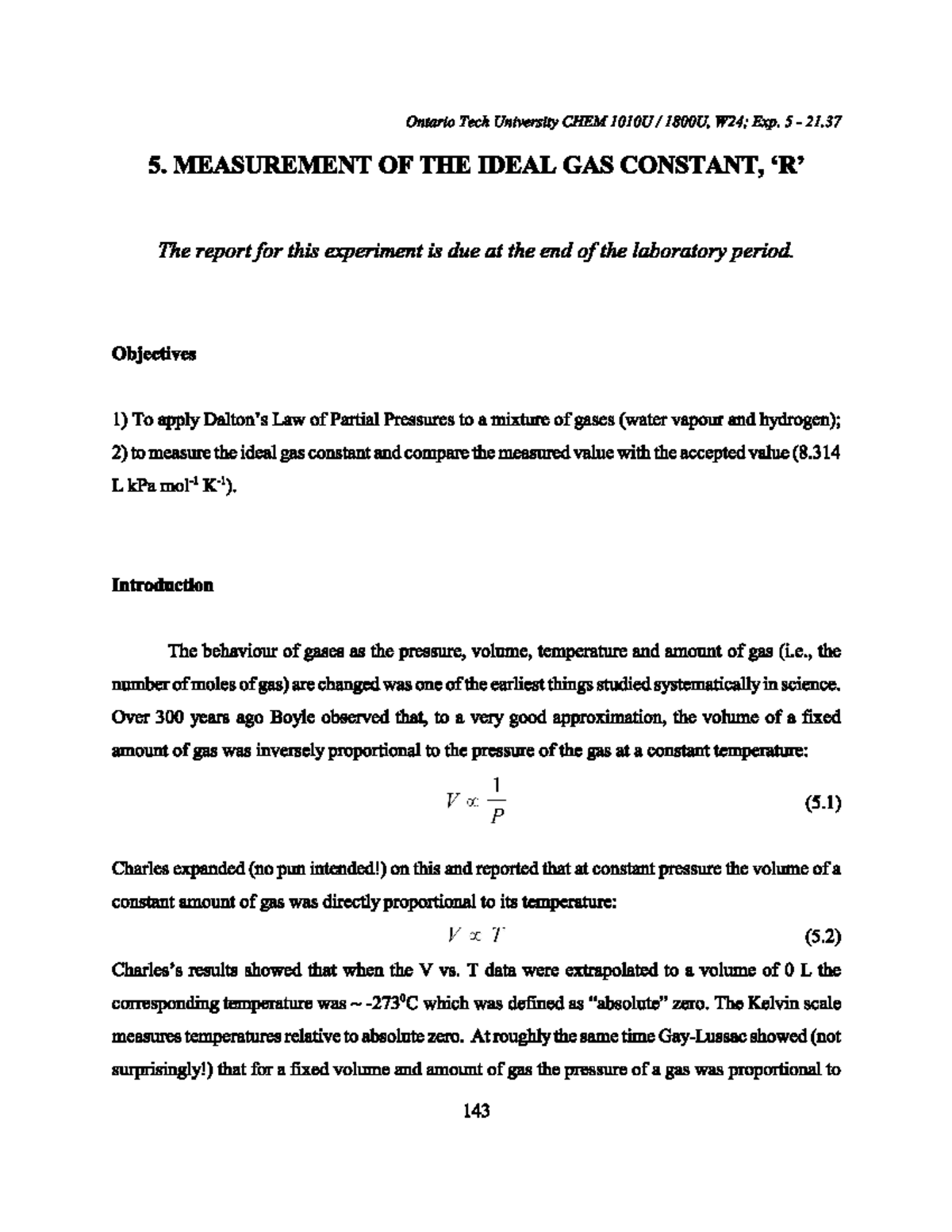 Lab 5 manual - CHEM1800U - Studocu
