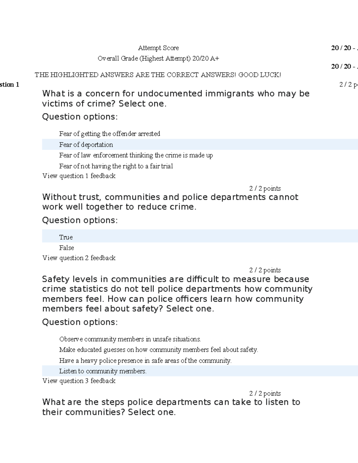 Module 5-3 Check Your Knowledge Quiz Answers - Attempt Score 20 / 20 ...