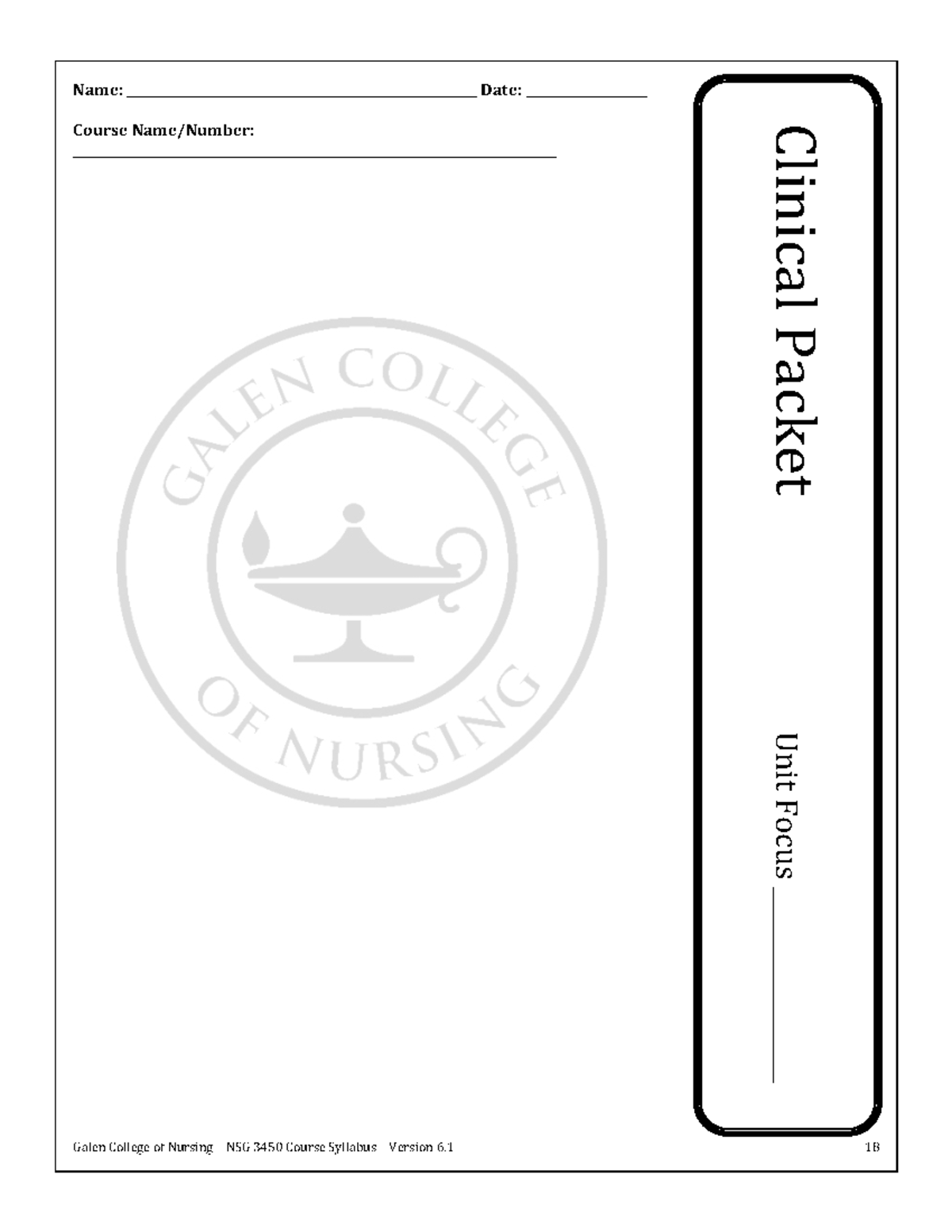 MH clinical packet - Name ...