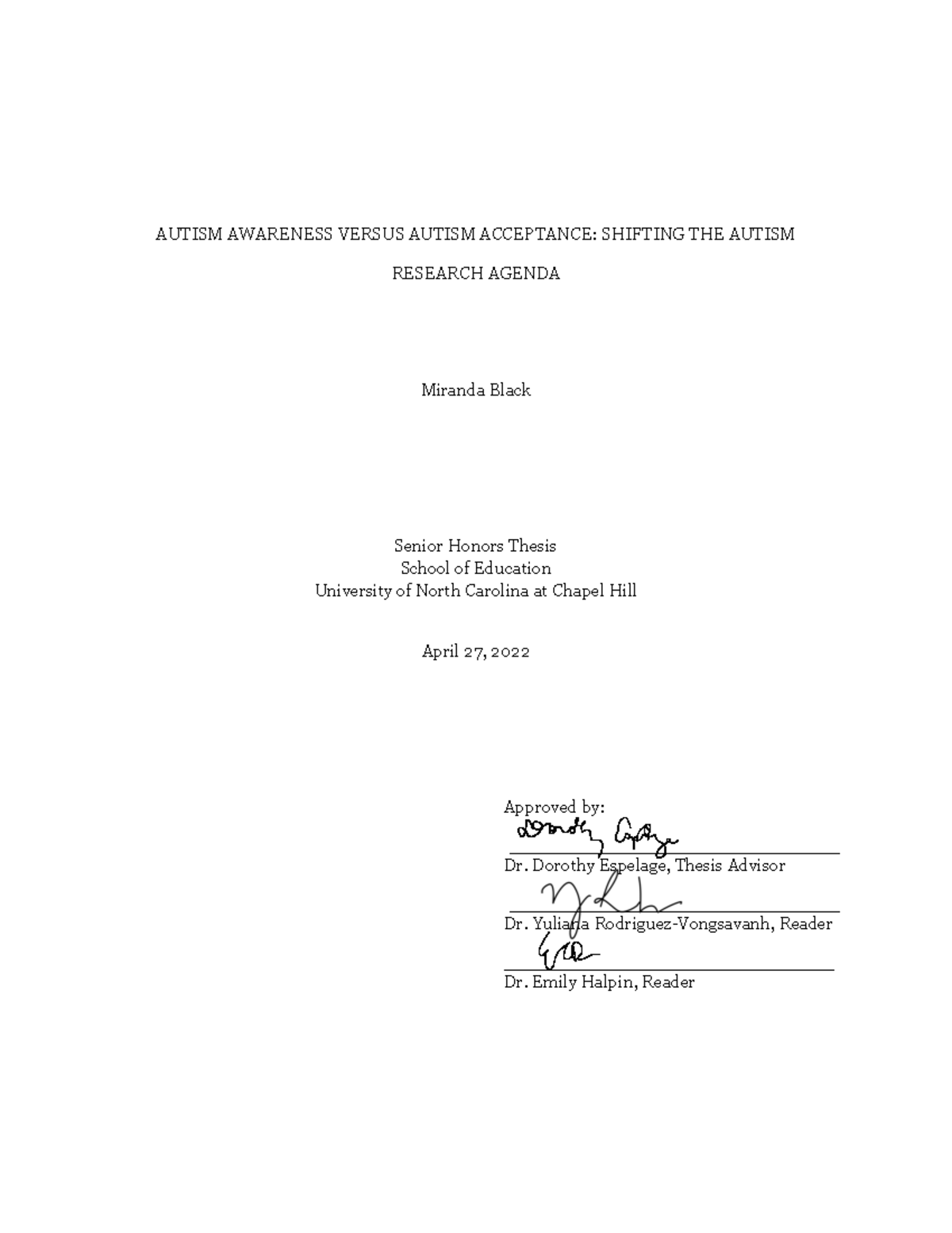 Black Final Honors Thesis Signed - - Studocu