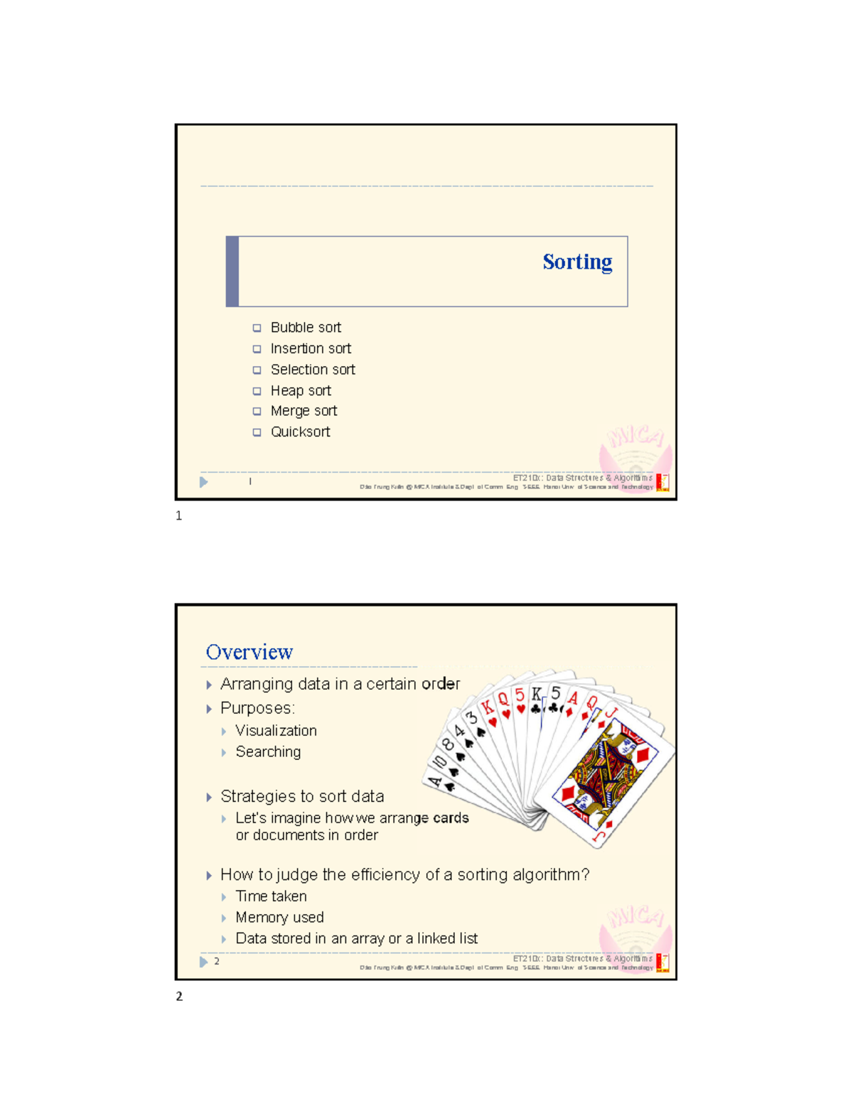 06. Sorting - ET210x: Data Structures & Algorithms Đào Trung Kiên ...