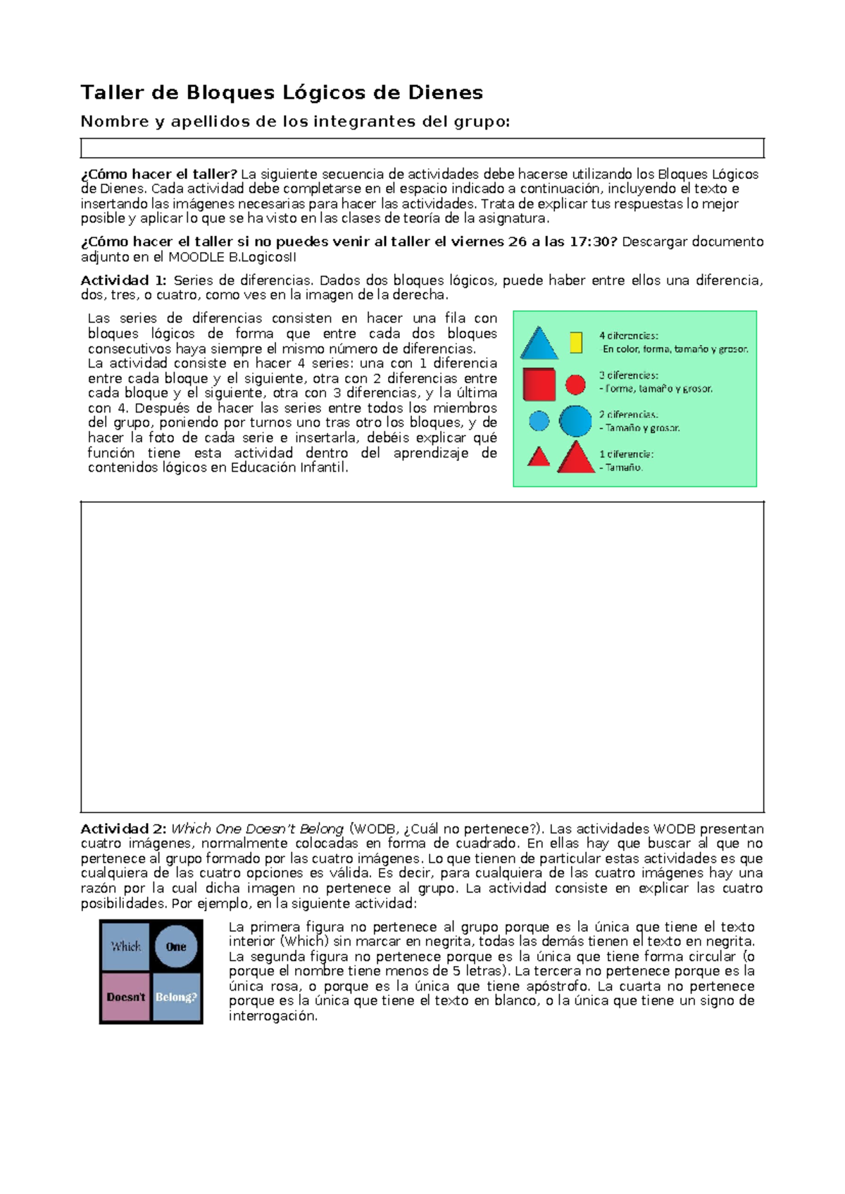 Taller 3 DMEI Bloques Logicos 2024 ejercicios 3 4 5 - Taller de Bloques ...
