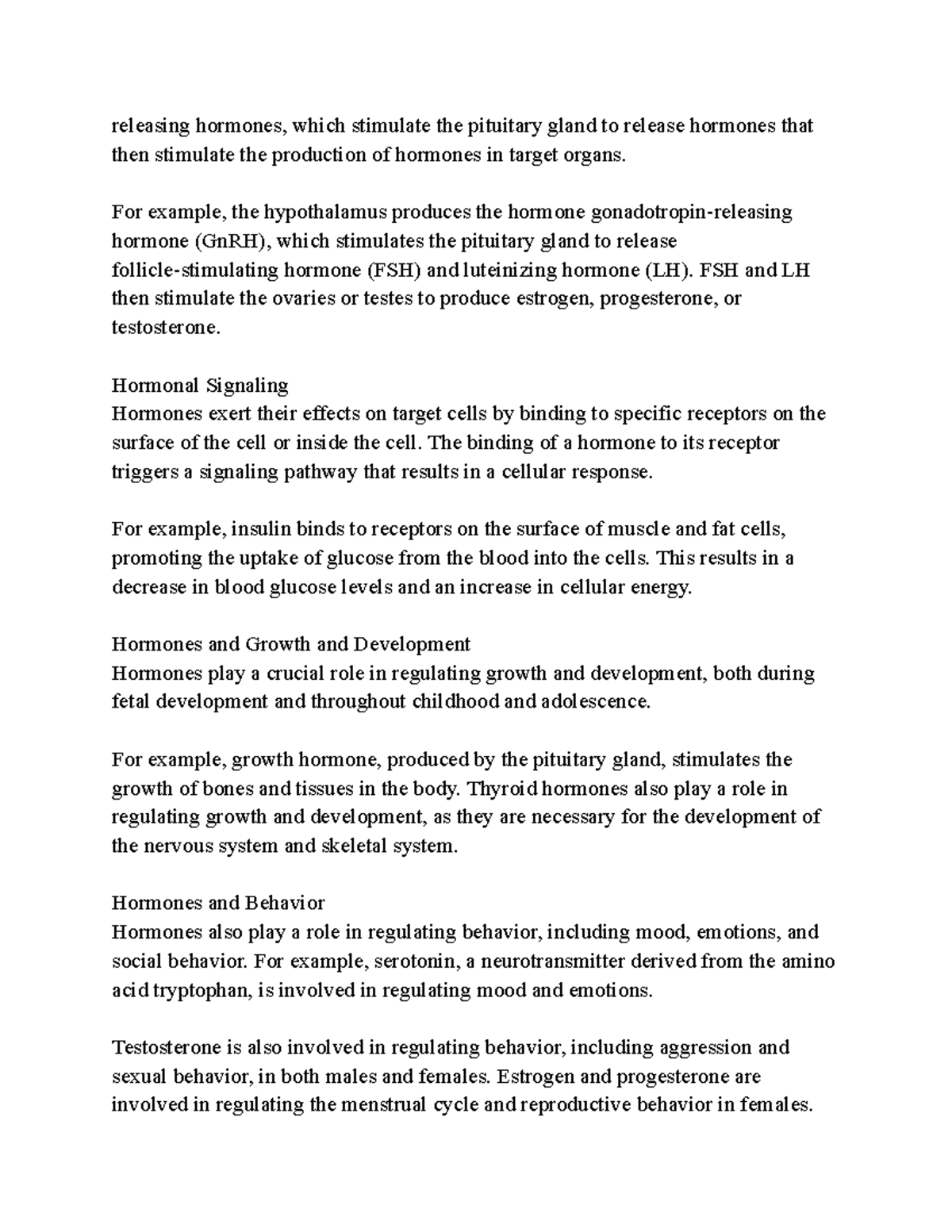 Hormones p7 2- Google Docs - releasing hormones, which stimulate the ...