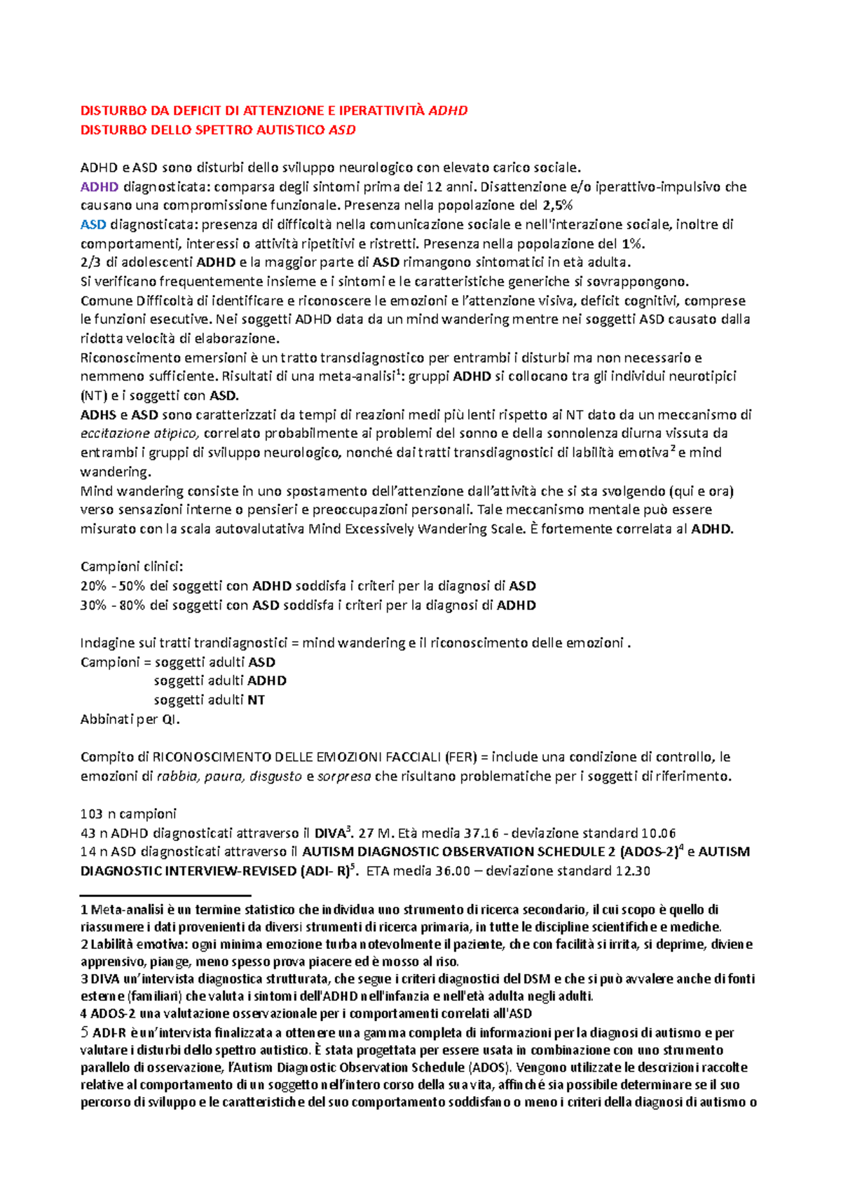E-tivity Tecniche di ricerca e analisi dei dati - DISTURBO DA DEFICIT ...