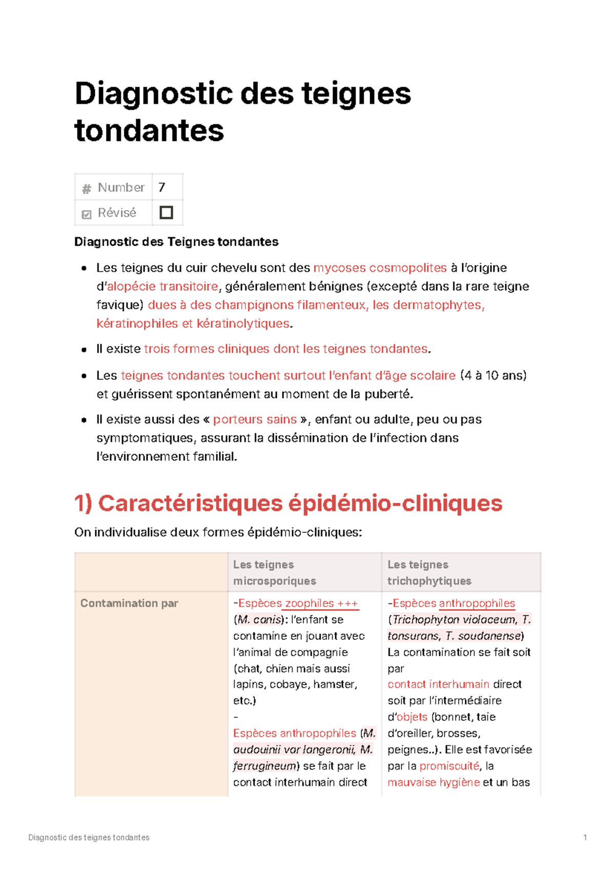Diagnostic des teignes tondantes - Diagnostic des teignes tondantes ...