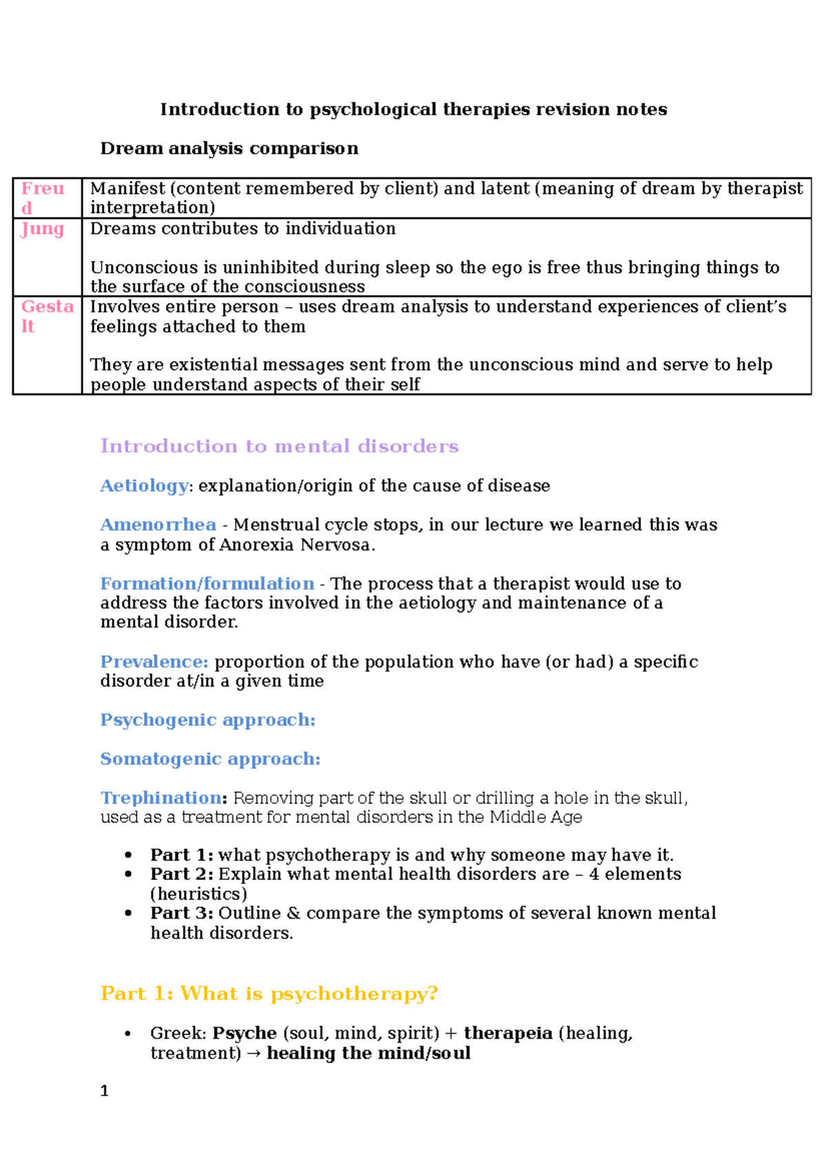 Detailed revision notes of entire module - Introduction to ...