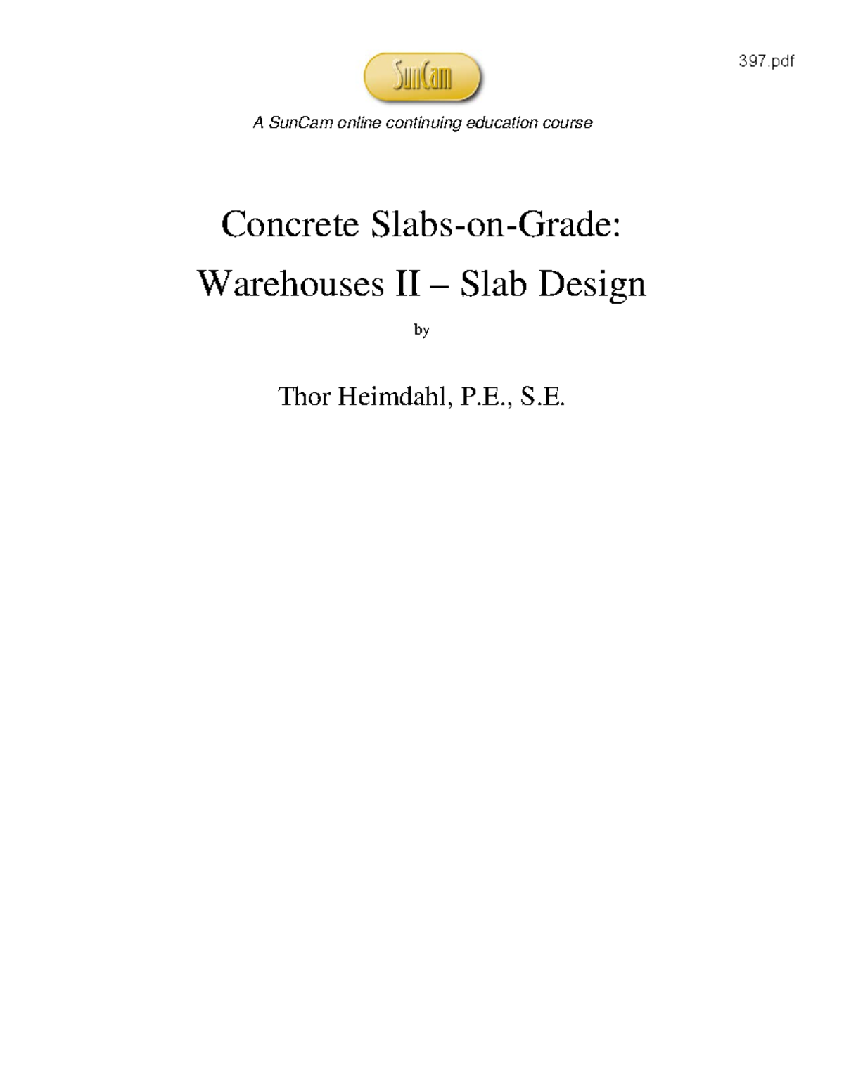 Concrete Slab-on-Grade Warehouse II-Slab Design - A SunCam online ...
