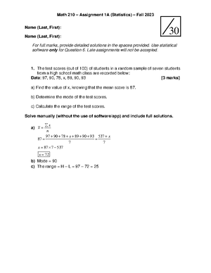 MATH 210 - 001 - Linear Algebra Assignment - MATH210 - Centennial College - Studocu