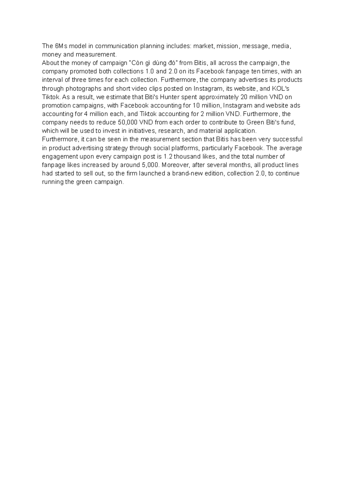 6ms - The 6Ms model in communication planning includes: market, mission ...