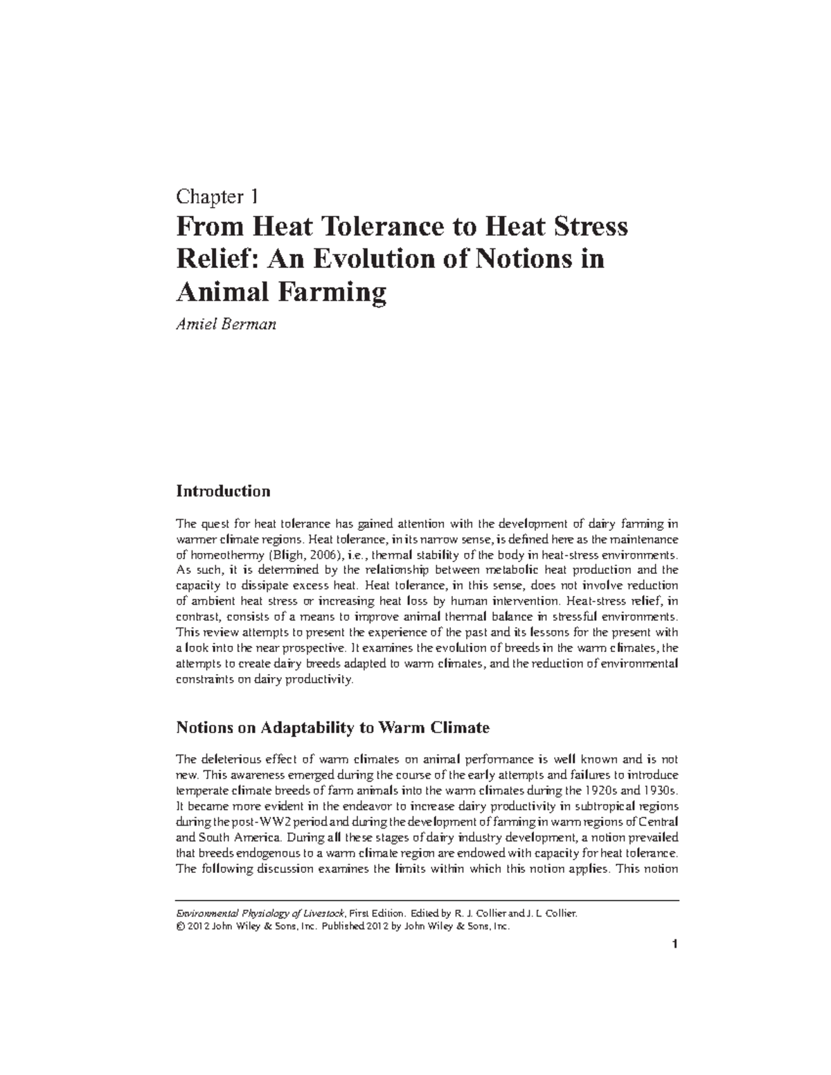 Ch1 - Chap 1 resource - Chapter 1 From Heat Tolerance to Heat Stress ...
