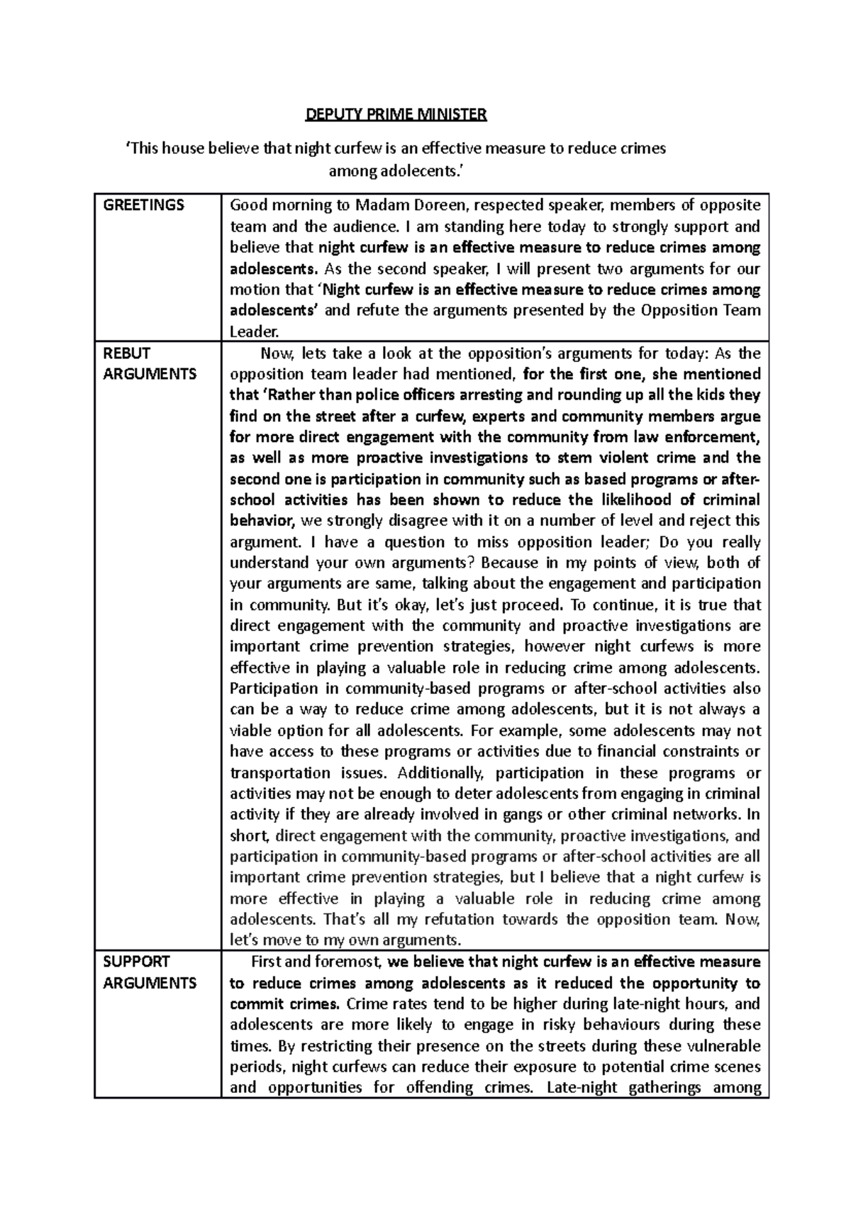 DEBATE SCRIPT DOR DEPUTY PRIME MINISTER - DEPUTY PRIME MINISTER ‘This ...