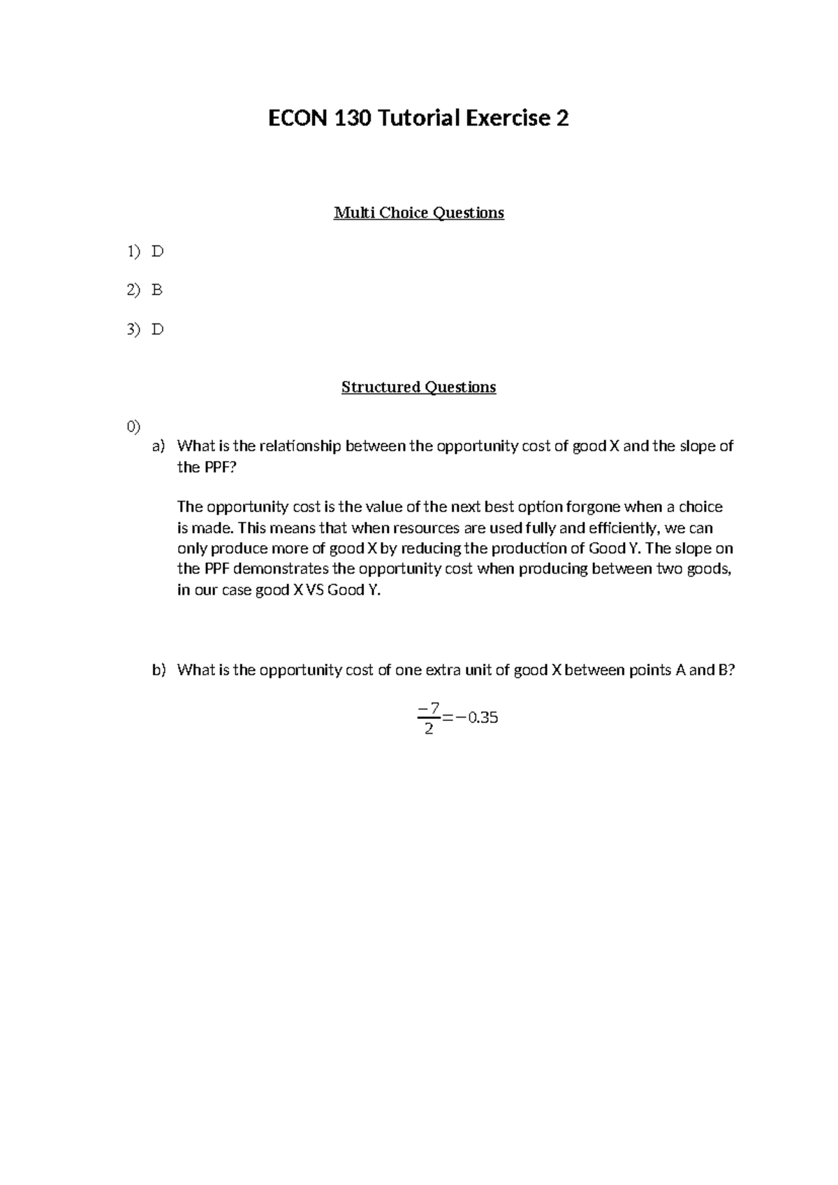 ECON 130 Tutorial Exercise 2 - ECON 130 Tutorial Exercise 2 Multi ...