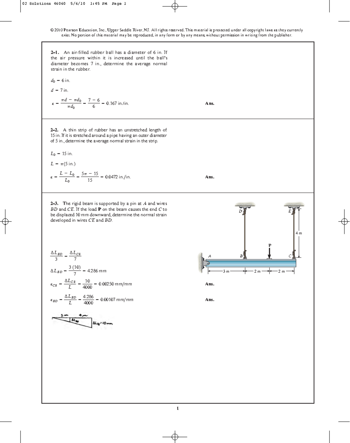 Chapter 02 Mechanics of Materials - e= Ans. pd-pd 0 pd 0 = 7 - 6 6 =0 ...