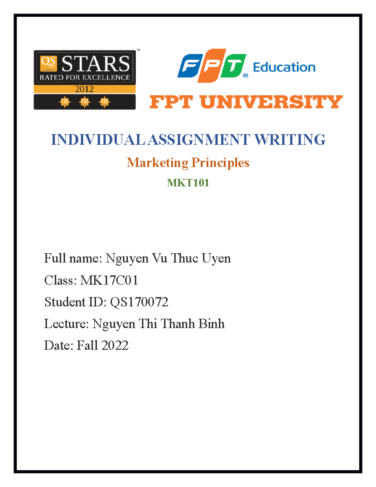 Individual Assignment Writing - INDIVIDUAL ASSIGNMENT WRITING Marketing ...