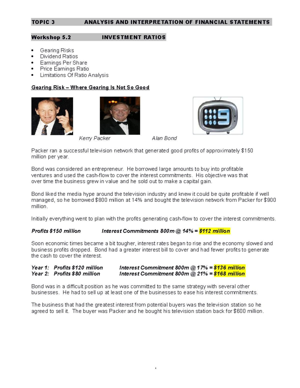 Week 2 Topic 4 Workshop 5.2 - TOPIC 3 ANALYSIS AND INTERPRETATION OF ...