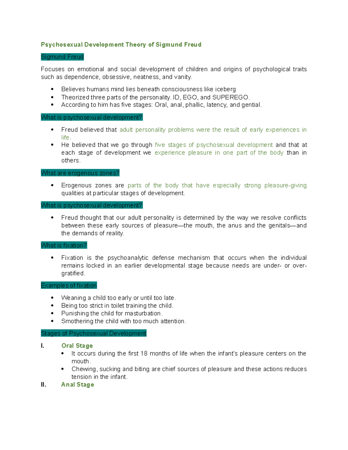 Psychosexual Development Theory of Sigmund Freud - Believes humans mind ...